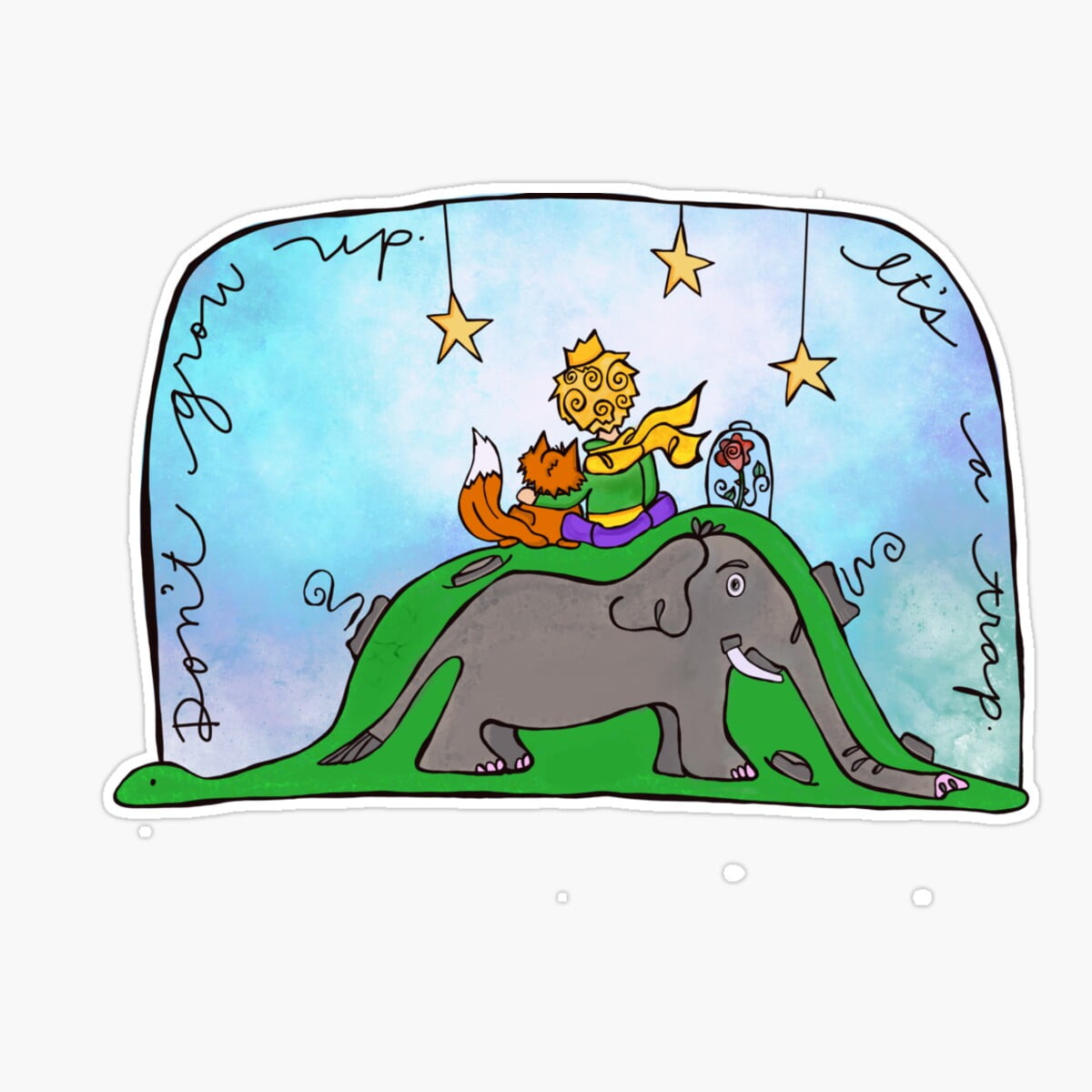 Maneki Don'T Grow Up Little Prince Sticker, Phone Decal Water Bottle ...