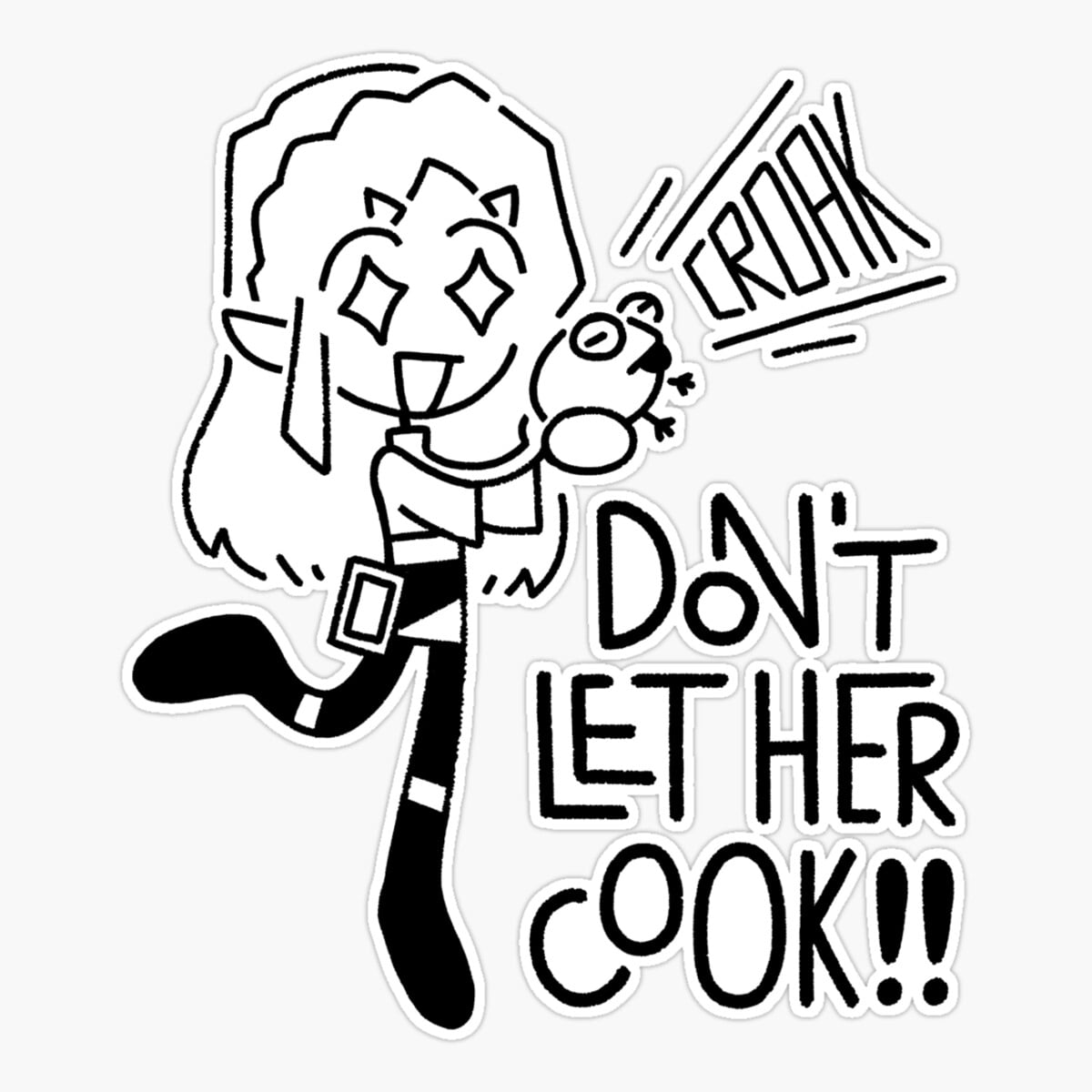 Maneki Don'T Let Her Cook!! Sticker, Phone Decal Water Bottle Stickers ...