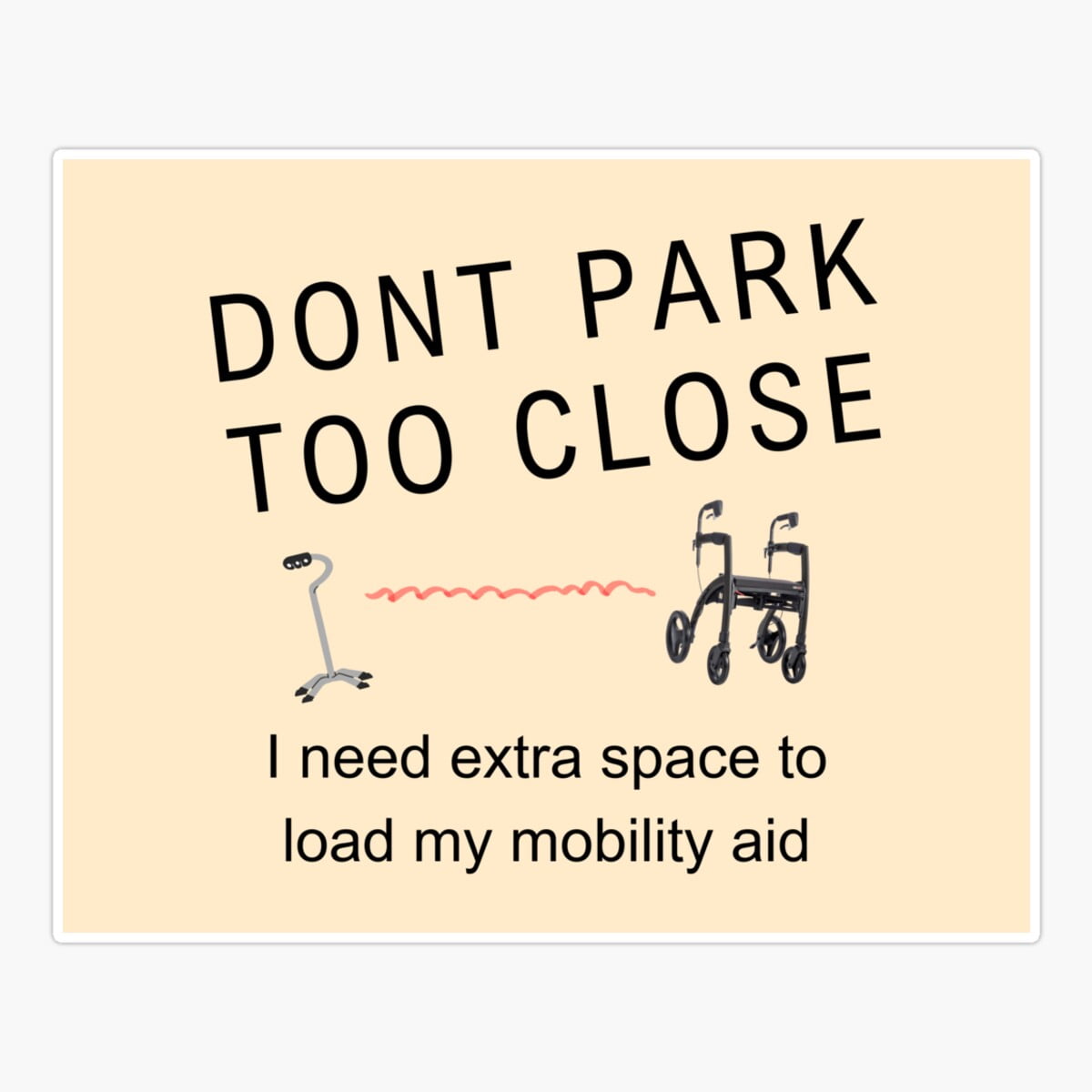 Maneki Don'T Park Too Close - Simple Er, Phone Decal Water Bottle ...