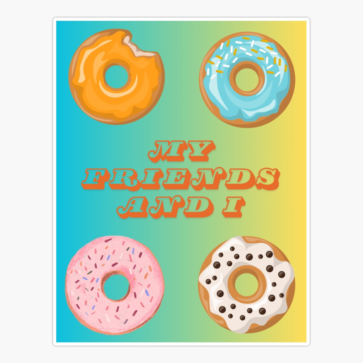 Maneki Donut - Donuts Are My Riends Sticker, Phone Decal Water Bottle ...