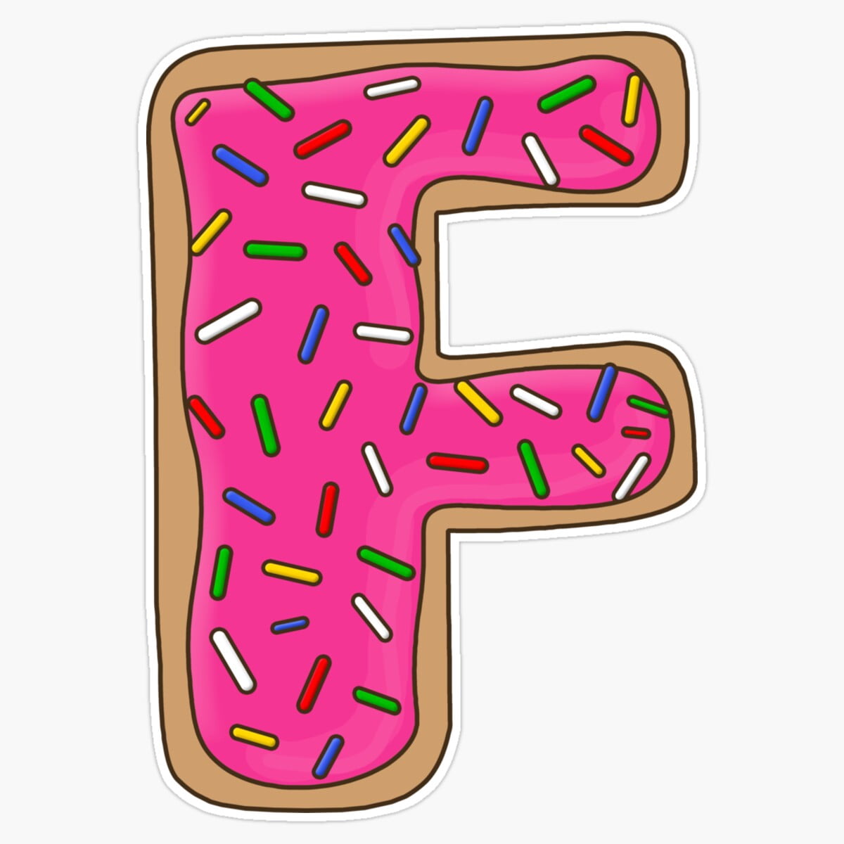 Maneki Donut Letter F Er, Phone Decal Water Bottle Stickers Car Decals ...