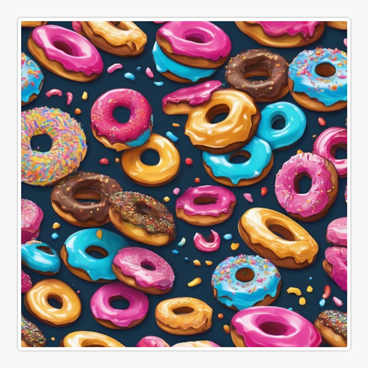 Maneki Donut Sticker, Phone Decal Water Bottle Stickers Car Decals ...