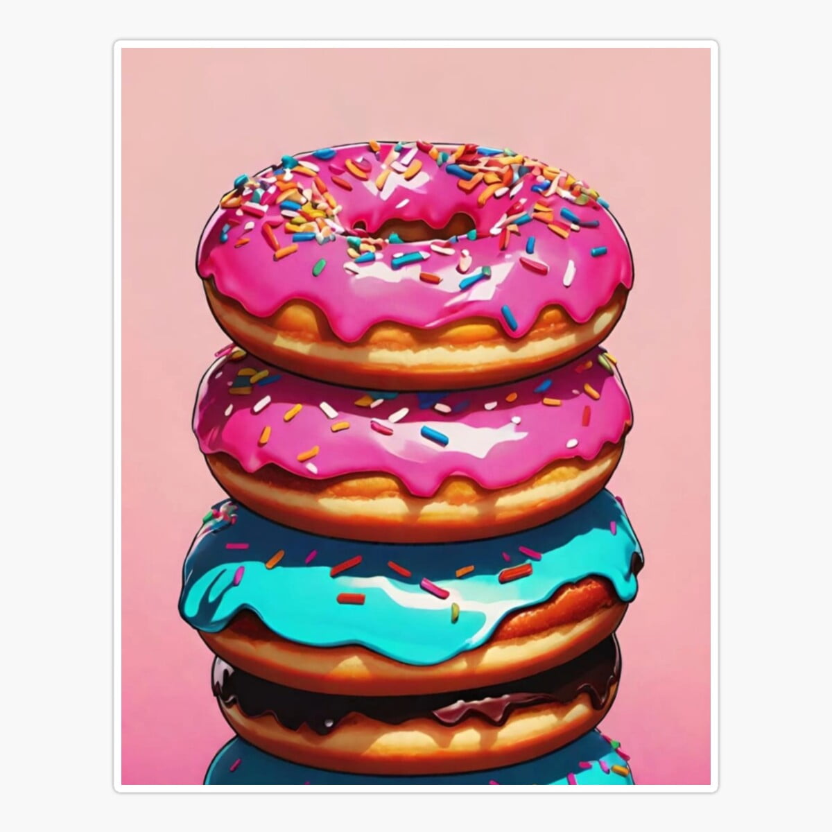 Maneki Donut Tower Sticker, Phone Decal Water Bottle Stickers Car ...