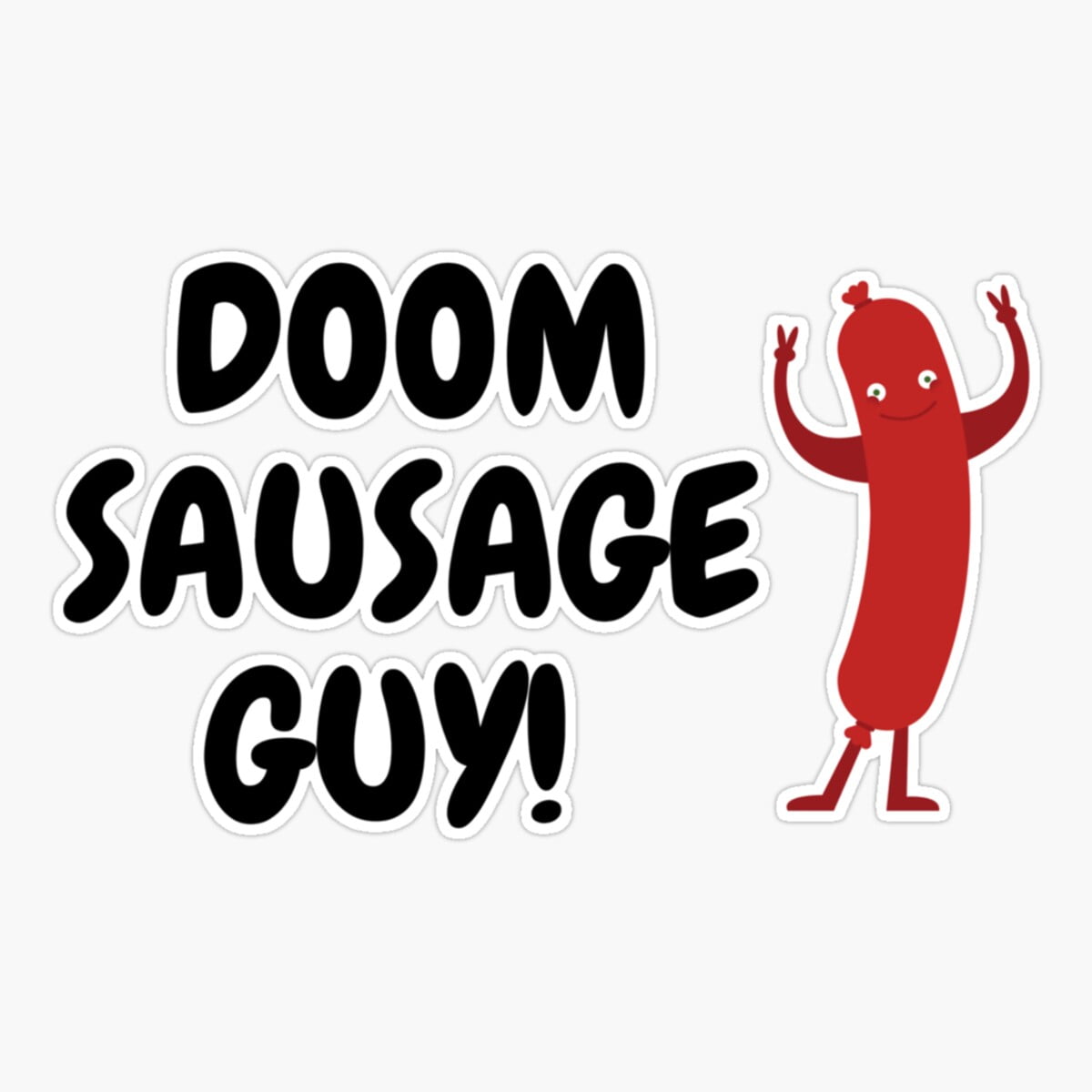 Maneki Doom Sausage Guy Sticker, Phone Decal Water Bottle Stickers Car ...