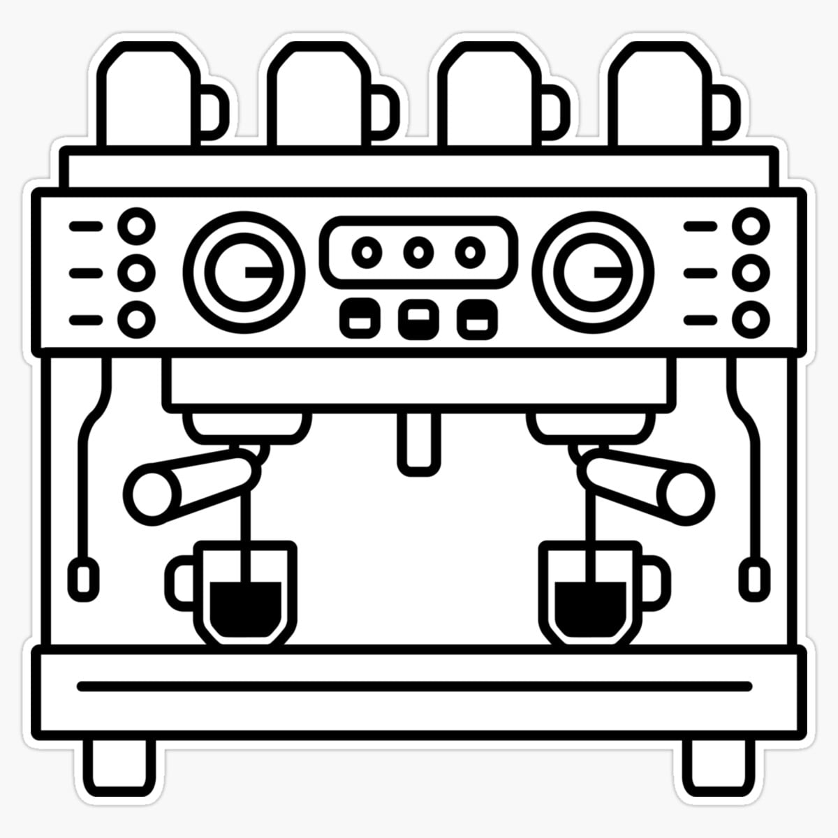 Maneki Double Espresso Machine Barista T-Shirt Er, Phone Decal Water ...