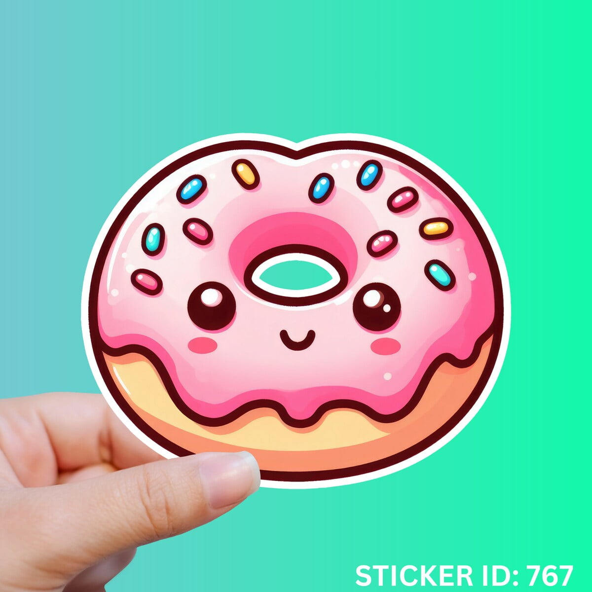 Maneki Doughnut Kawaii Stickers Kawaii Cute Sticker Food Sticker Laptop ...