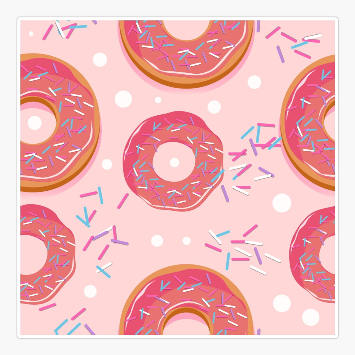 Maneki Doughnuts With Sprinkles Sticker, Phone Decal Water Bottle ...