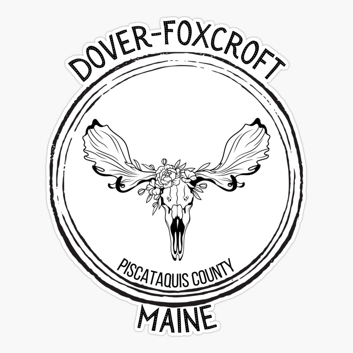 Maneki Dover-Oxcrot Maine Moose Skull Er, Phone Decal Water Bottle ...