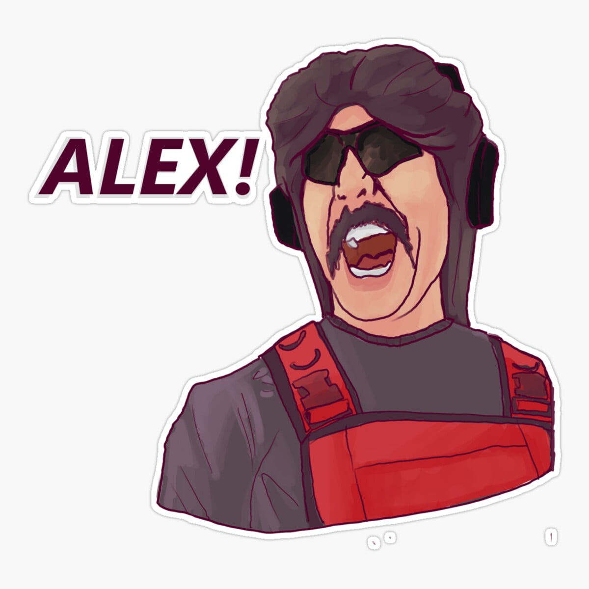 Maneki Dr Disrespect Yelling At Alex Er, Phone Decal Water Bottle ...