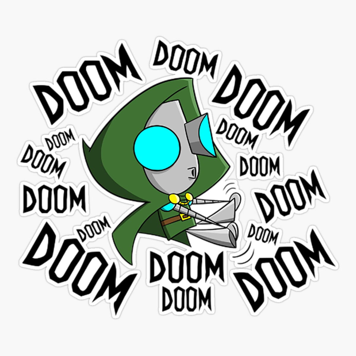 Maneki Dr. Doom Doom Doom Doom Doom Er, Phone Decal Water Bottle ...