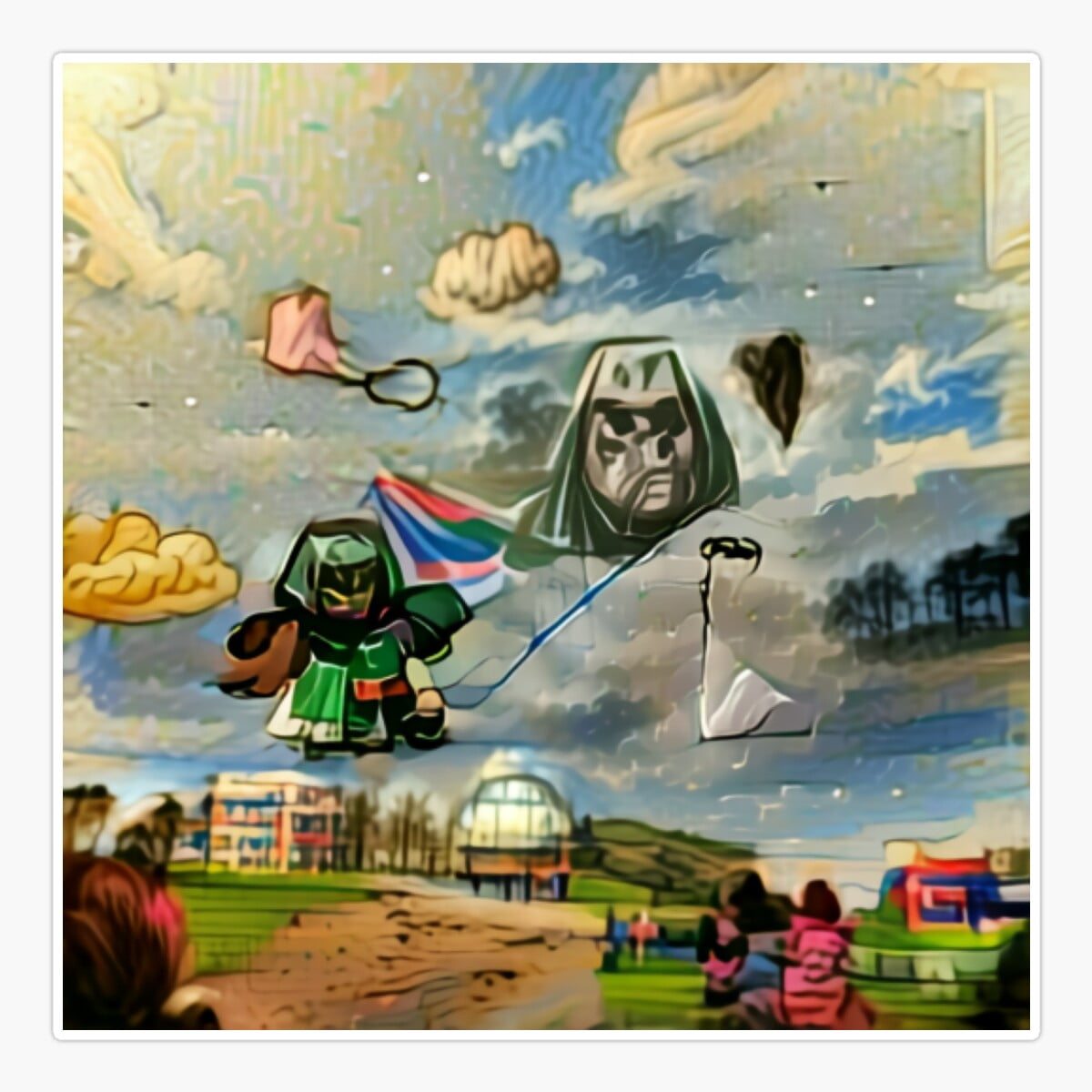Maneki Dr Doom Flying A Kite Er, Phone Decal Water Bottle Stickers Car ...