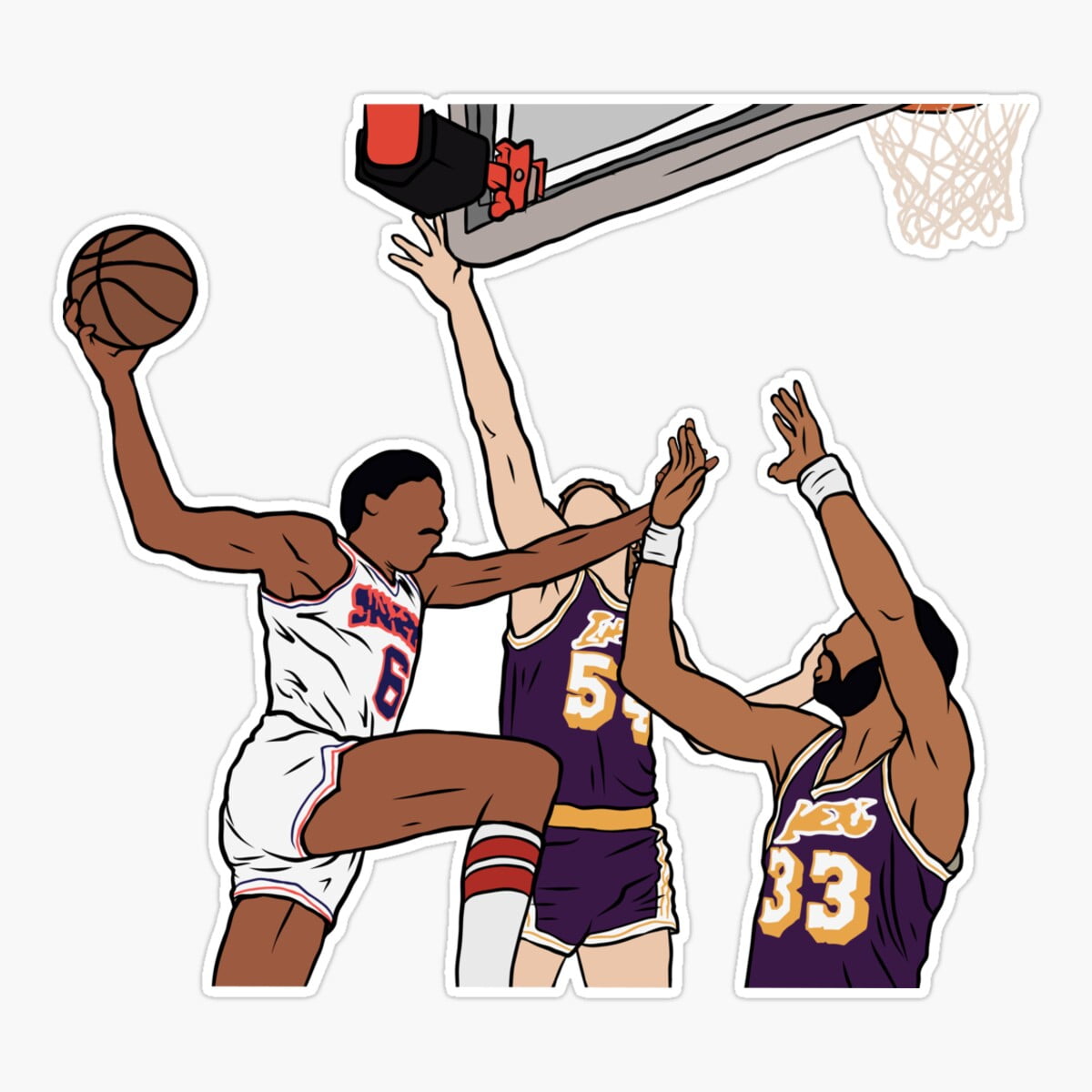 Maneki Dr. J Iconic Reverse Layup Er, Phone Decal Water Bottle Stickers ...