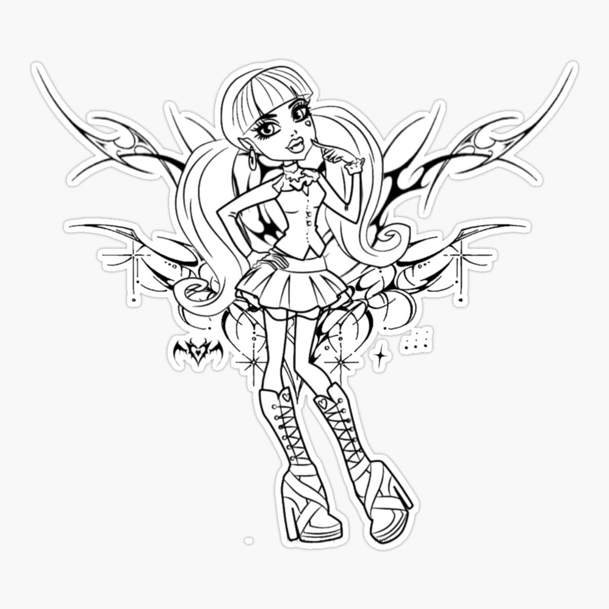 Maneki Draculaura Cybersigilism Er, Phone Decal Water Bottle Stickers ...