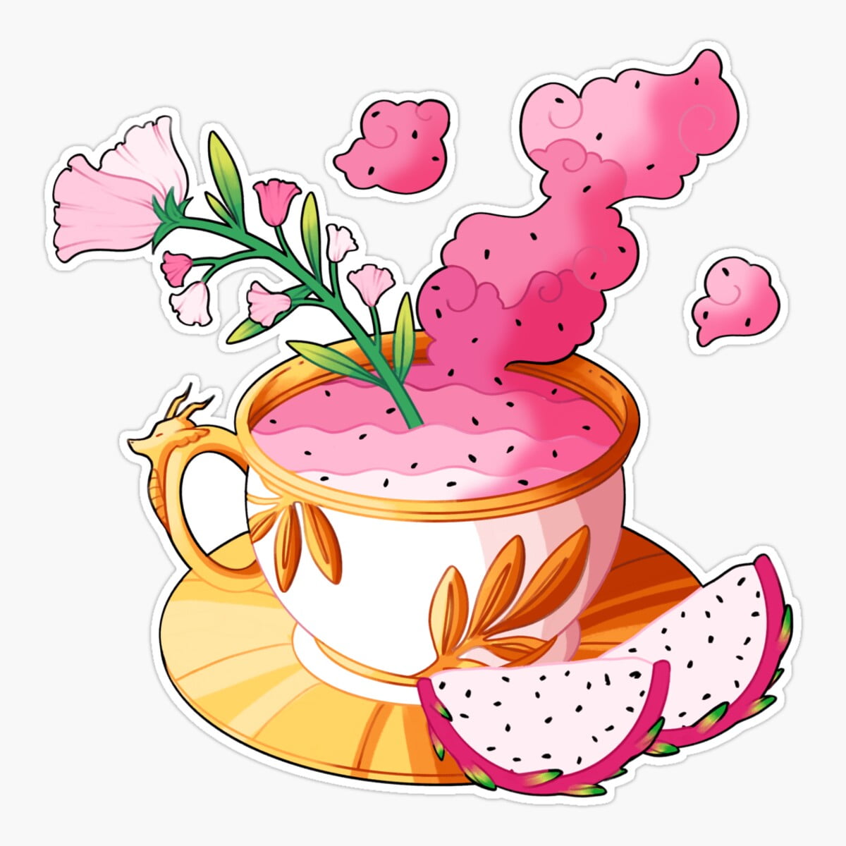 Maneki Dragonfruit Tea Er, Phone Decal Water Bottle Stickers Car Decals ...