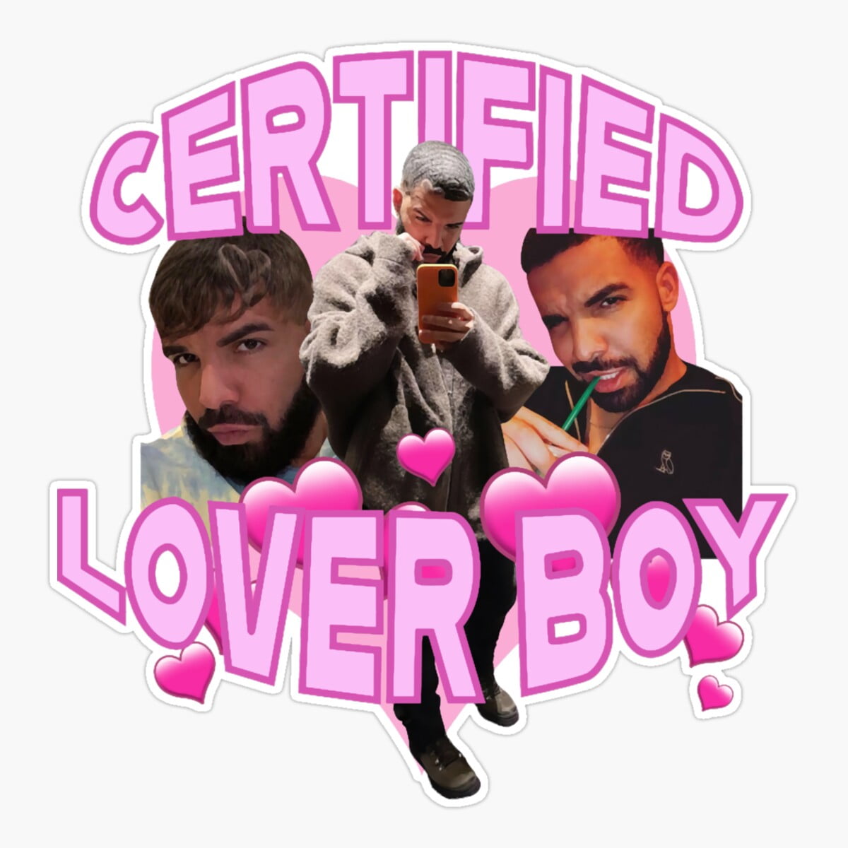 Maneki Drake Bbl - Certiied Lover Boy Sticker, Phone Decal Water Bottle ...