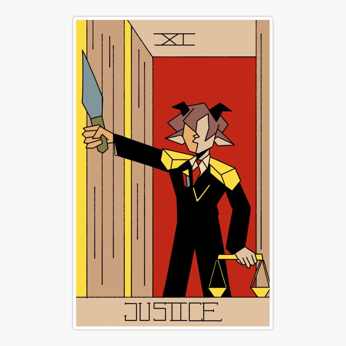 Maneki Dream Smp Tarot Card Xi: Justice Er, Phone Decal Water Bottle ...