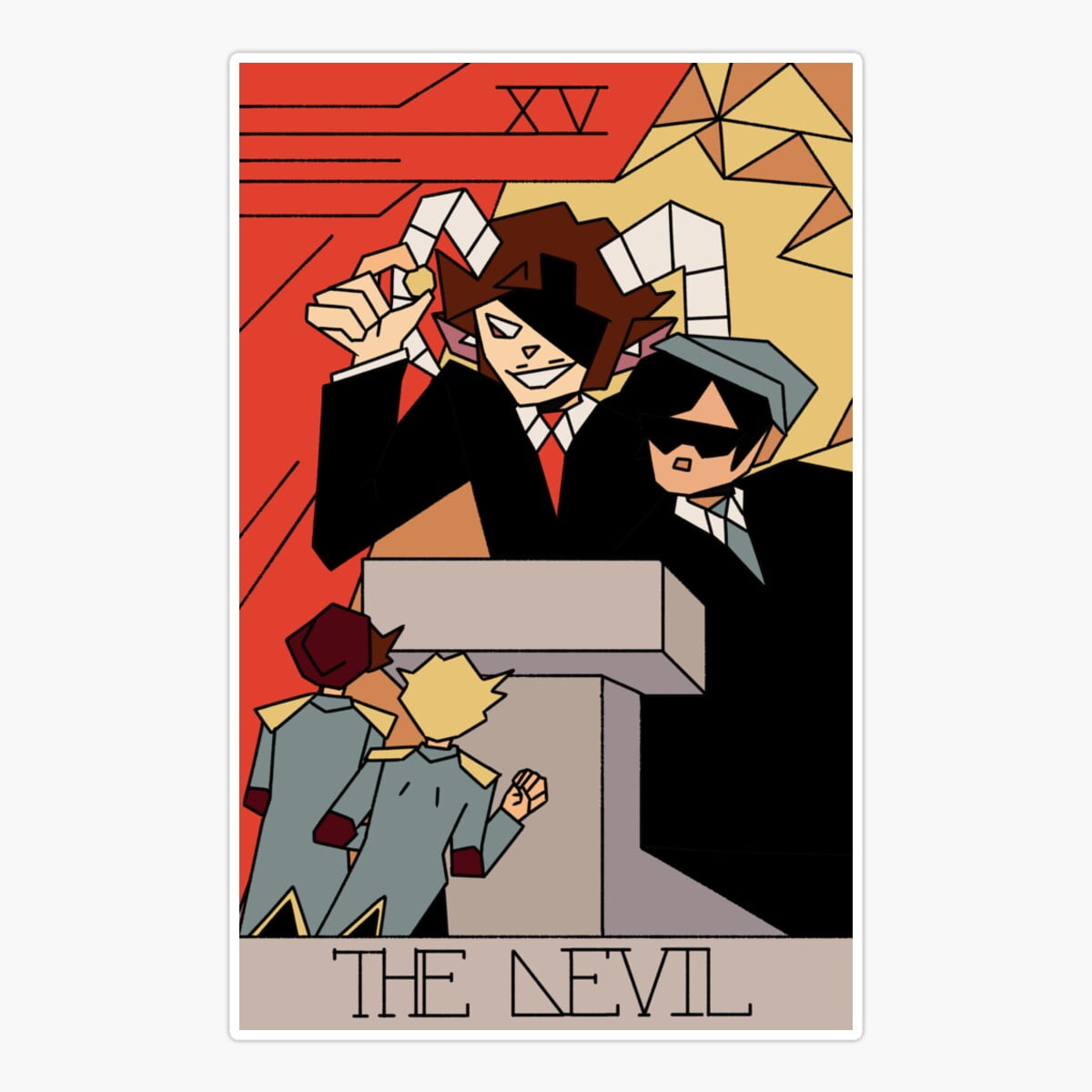 Maneki Dream Smp Tarot Card Xv: The Devil Er, Phone Decal Water Bottle Stickers Car Decals ...