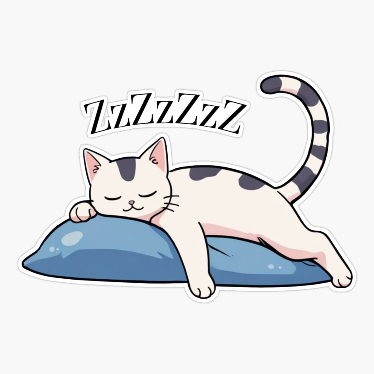 Maneki Dreamy Cat Nap: Cozy Sleeping Cat Art Sticker, Phone Decal Water ...