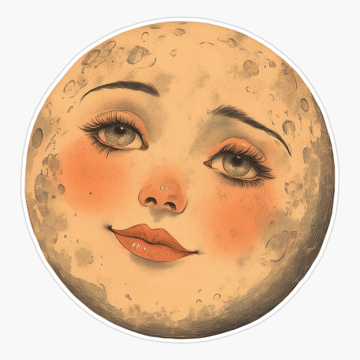 Maneki Dreamy Vintage Moon Ace Er, Phone Decal Water Bottle Stickers ...