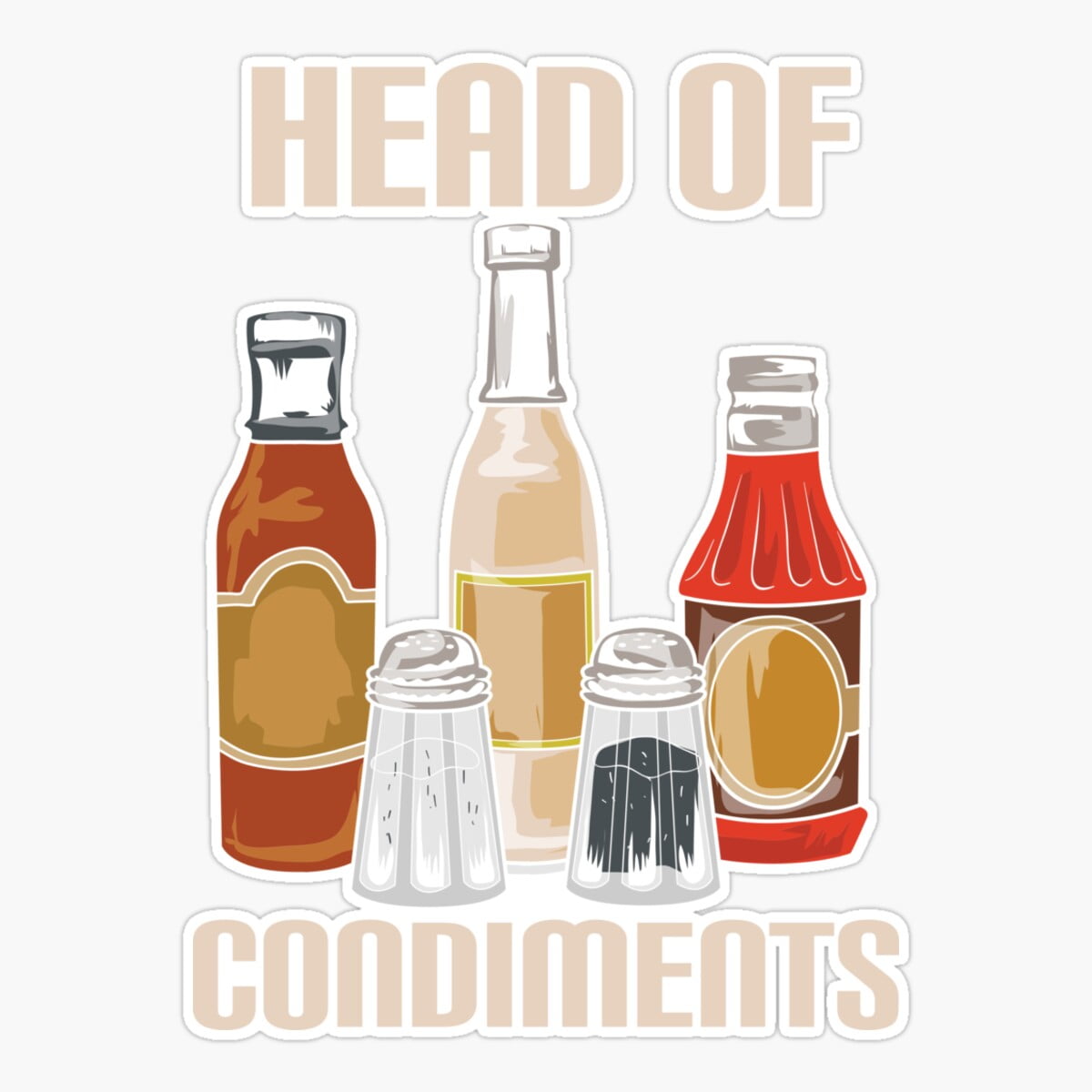 Maneki Dressing Sauce Ketchup Salt Pepper Lover Git Sticker, Phone ...