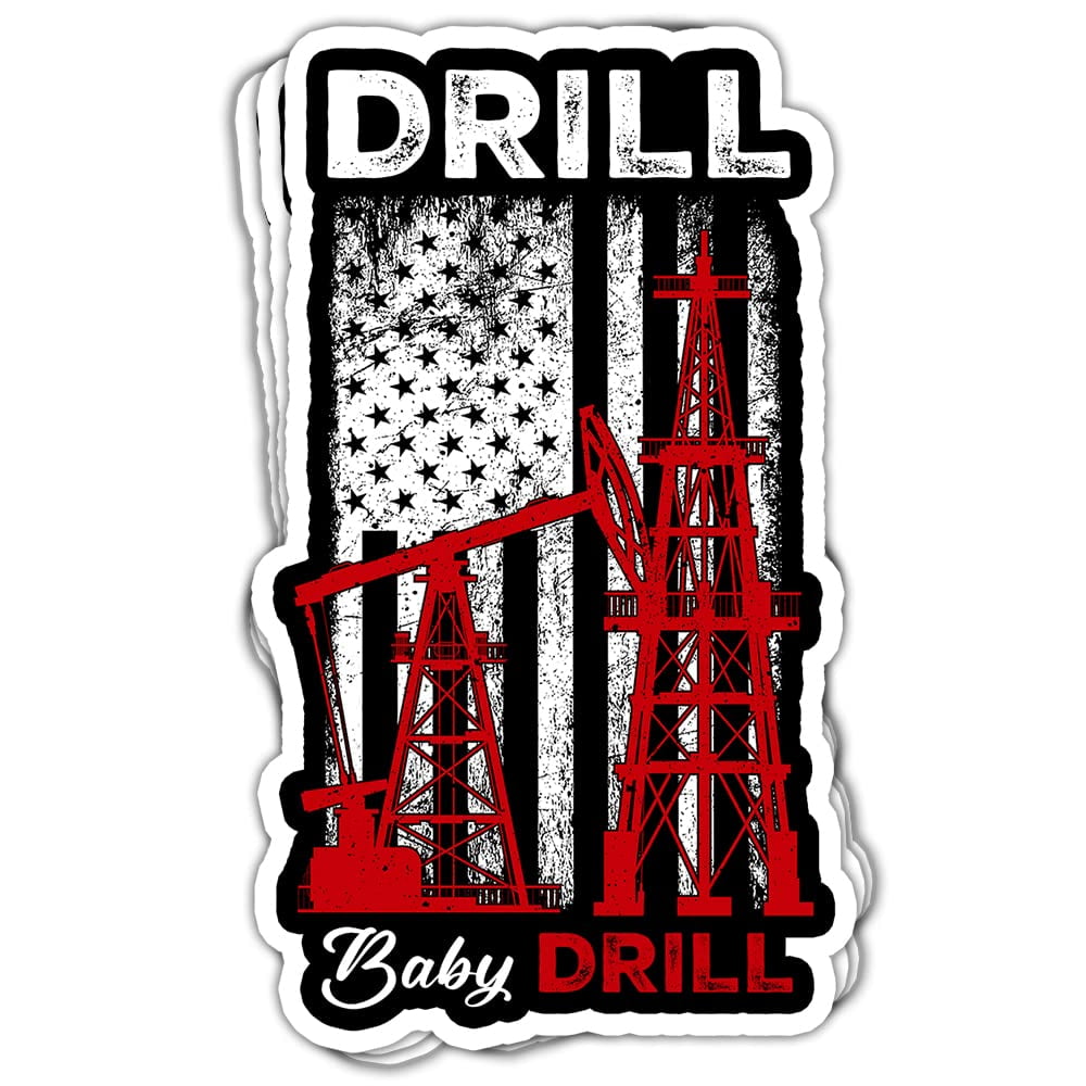 Maneki Drill Baby Drill Oilfield Worker Sticker Oil Rig Worker Sticker ...