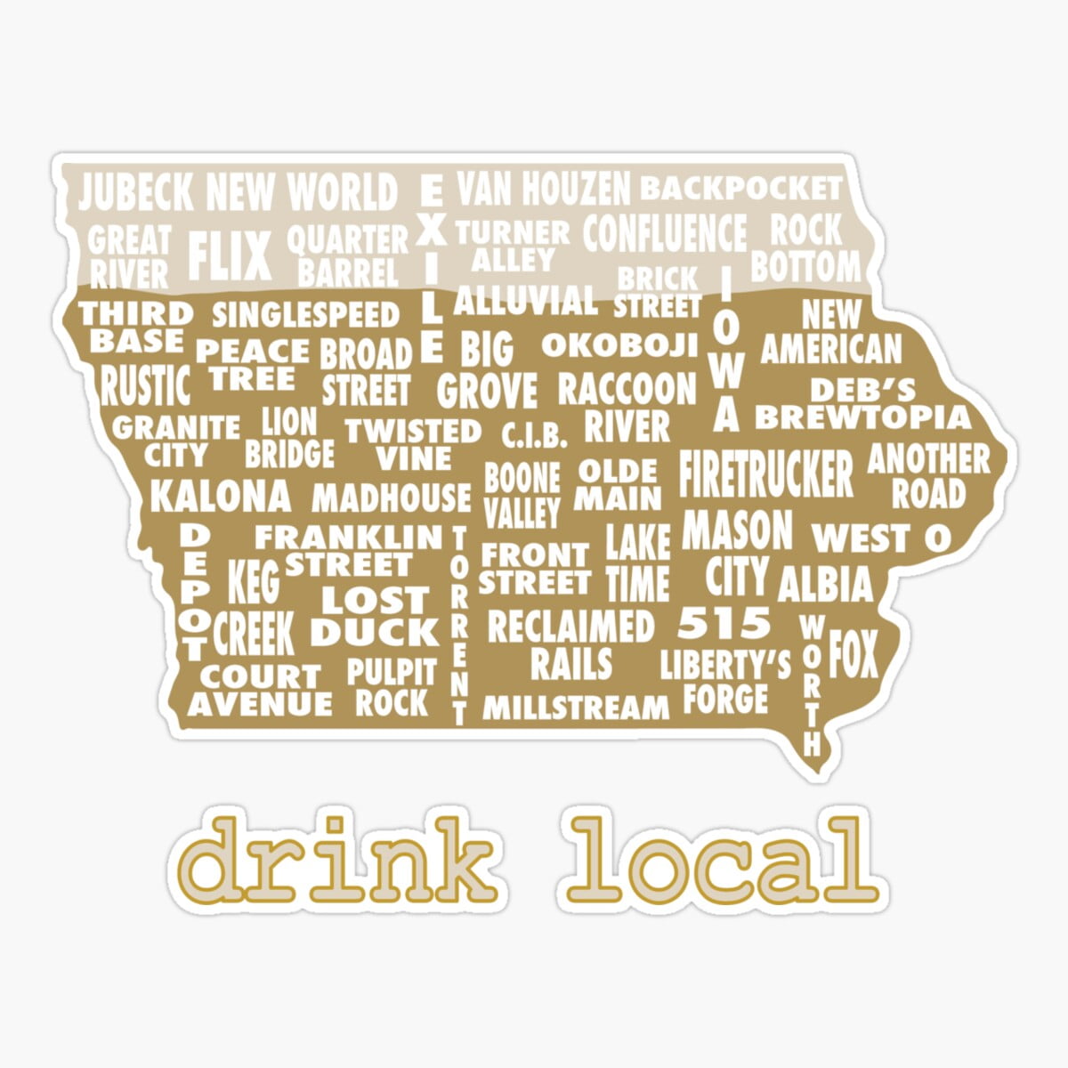Maneki Drink Local - Iowa Beer Shirt Er, Phone Decal Water Bottle ...