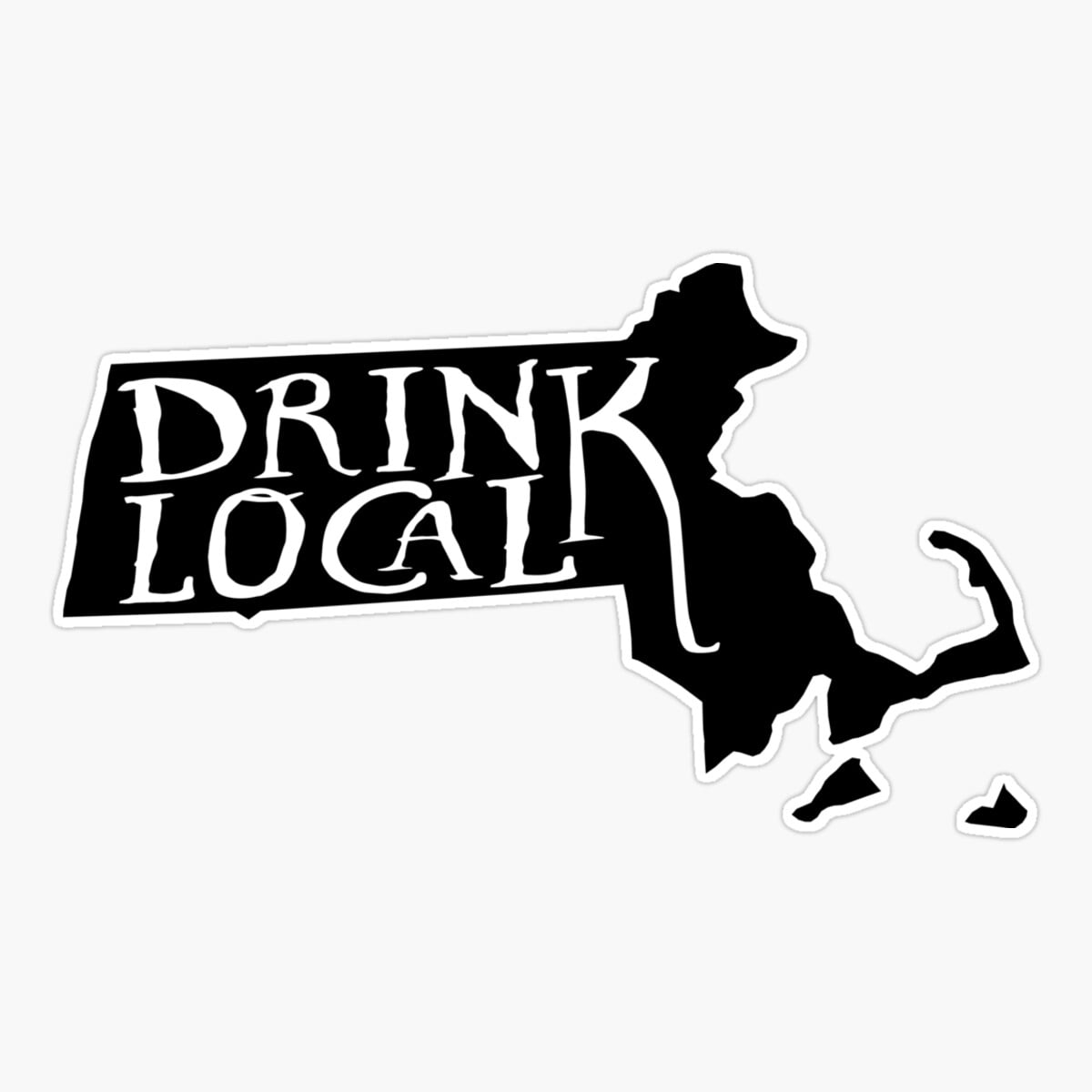 Maneki Drink Local Machusetts State Outline Craft Beer Er, Phone Decal ...