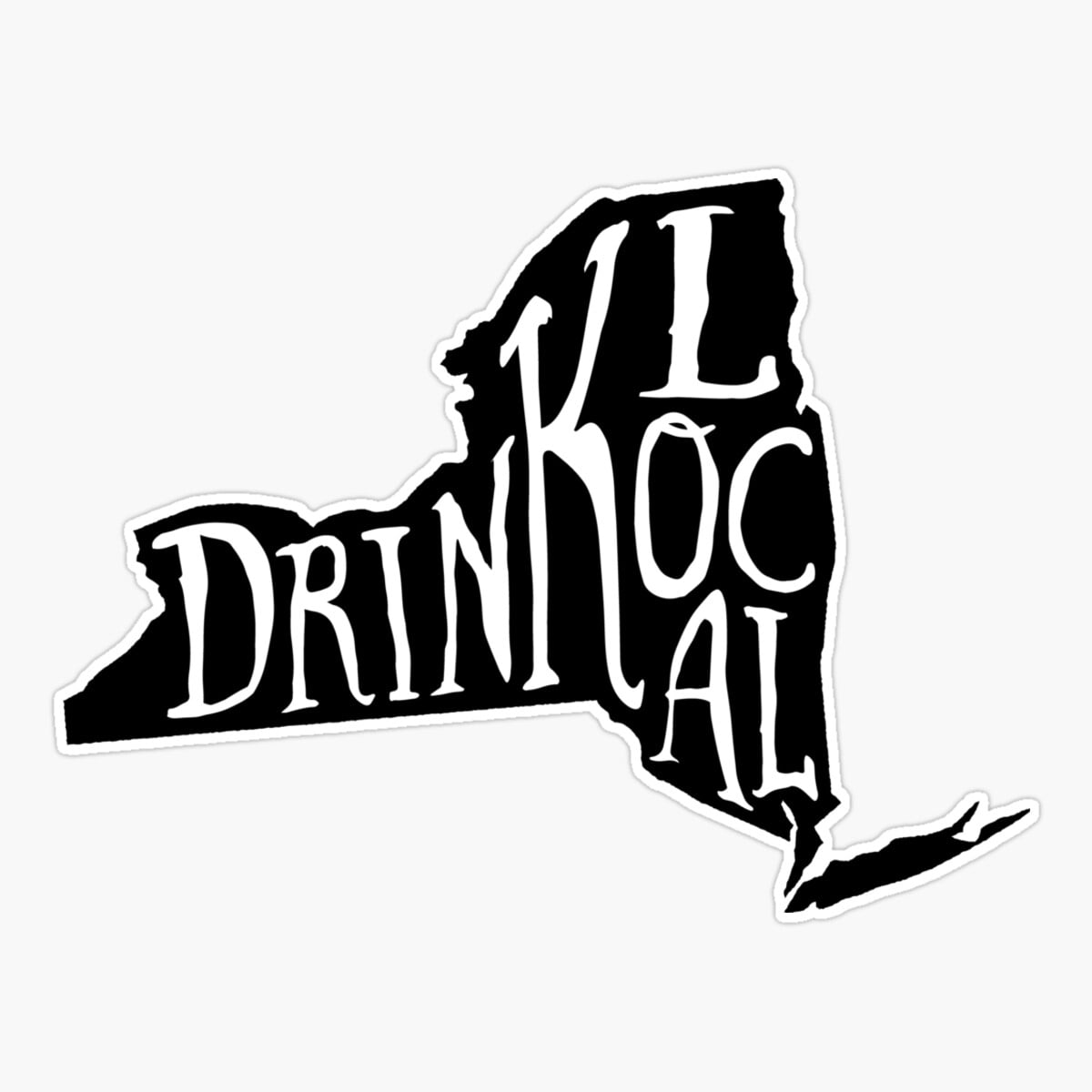 Maneki Drink Local New York State Outline Craft Beer Er, Phone Decal ...
