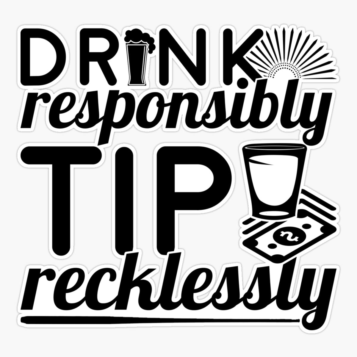 Maneki Drink Responsibly Bartender Barmaid Cocktail Er, Phone Decal ...