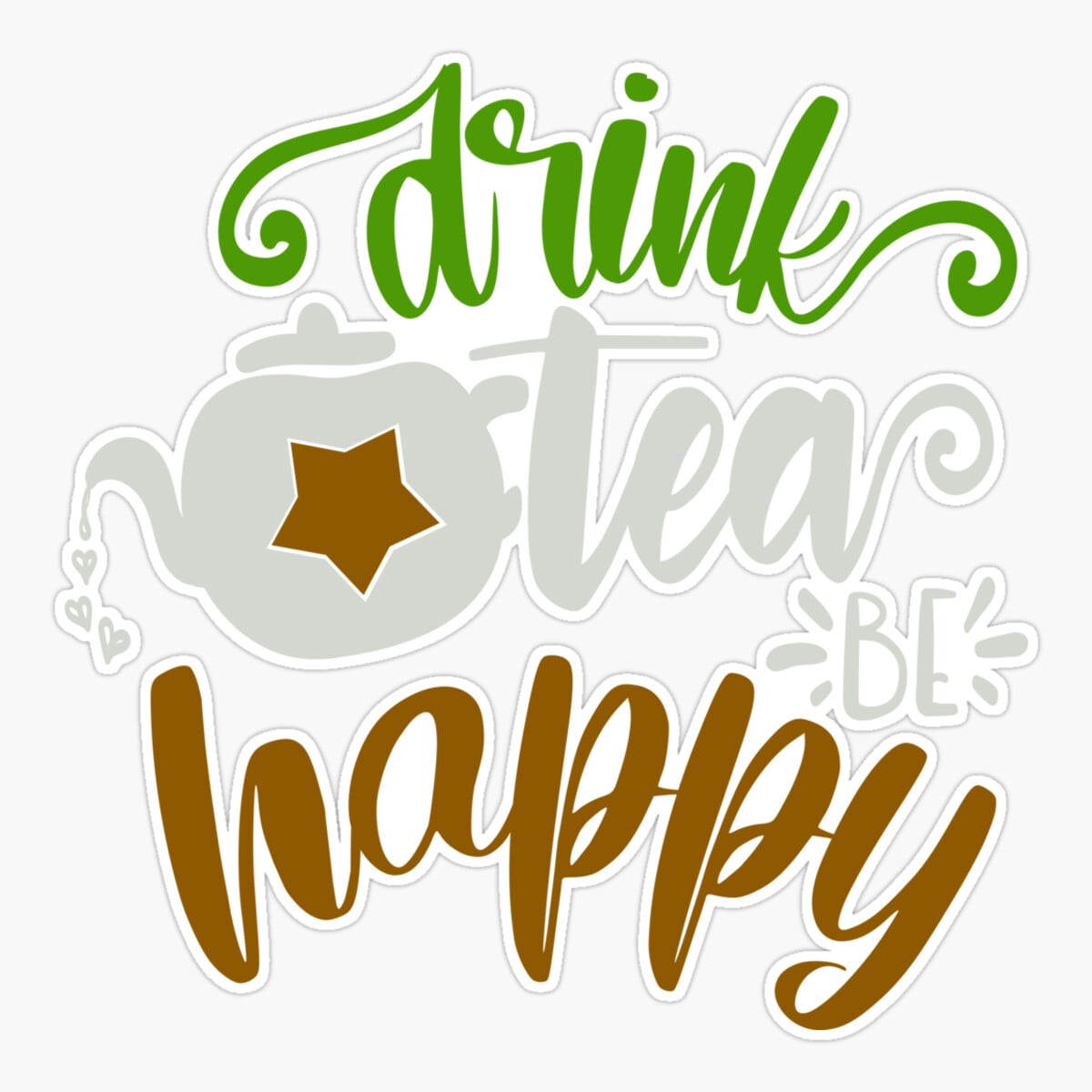 Maneki Drink Tea Be Happy Er, Phone Decal Water Bottle Stickers Car ...