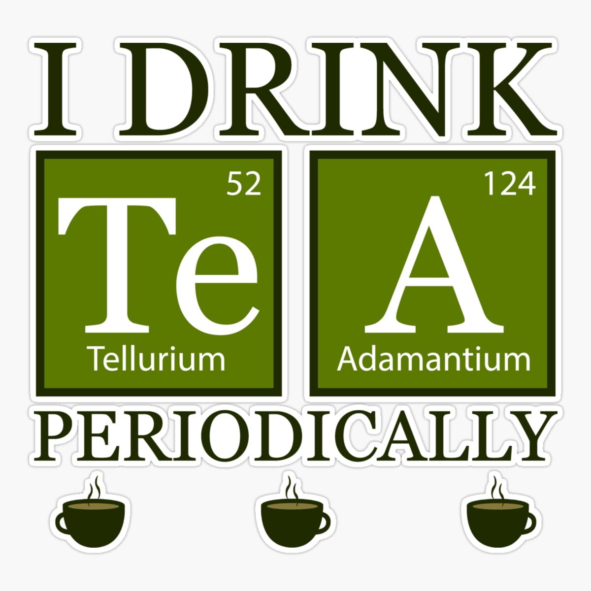 Maneki Drink Tea Periodically Tea Lover Art Er, Phone Decal Water ...