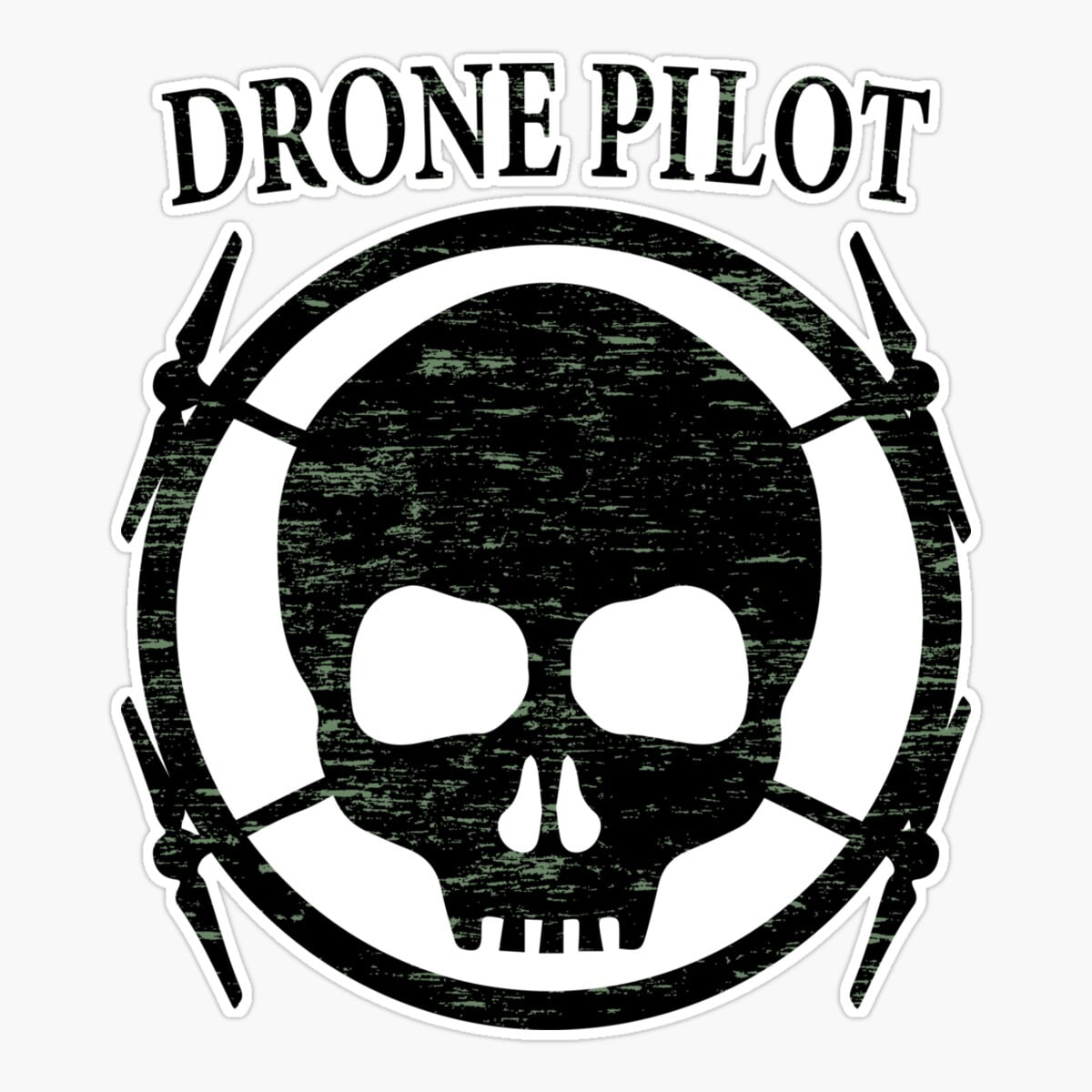 Maneki Drone Pilot - Skull Batch Er, Phone Decal Water Bottle Stickers ...