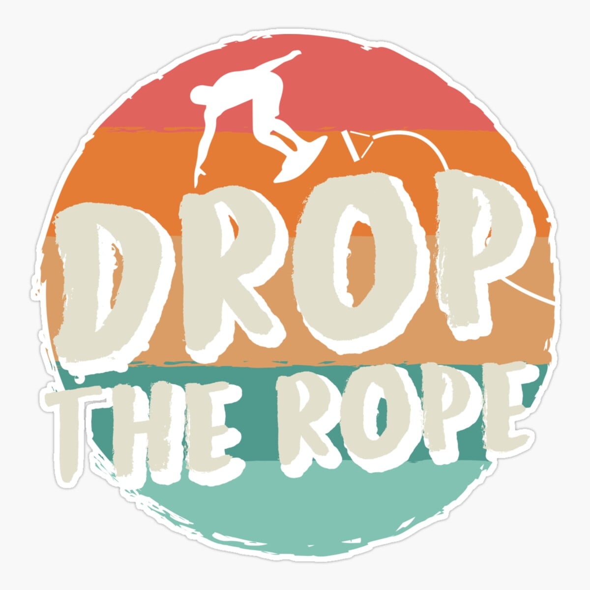 Maneki Drop The Rope Wake Surfing Wake Surwake Surfing Sticker, Phone ...