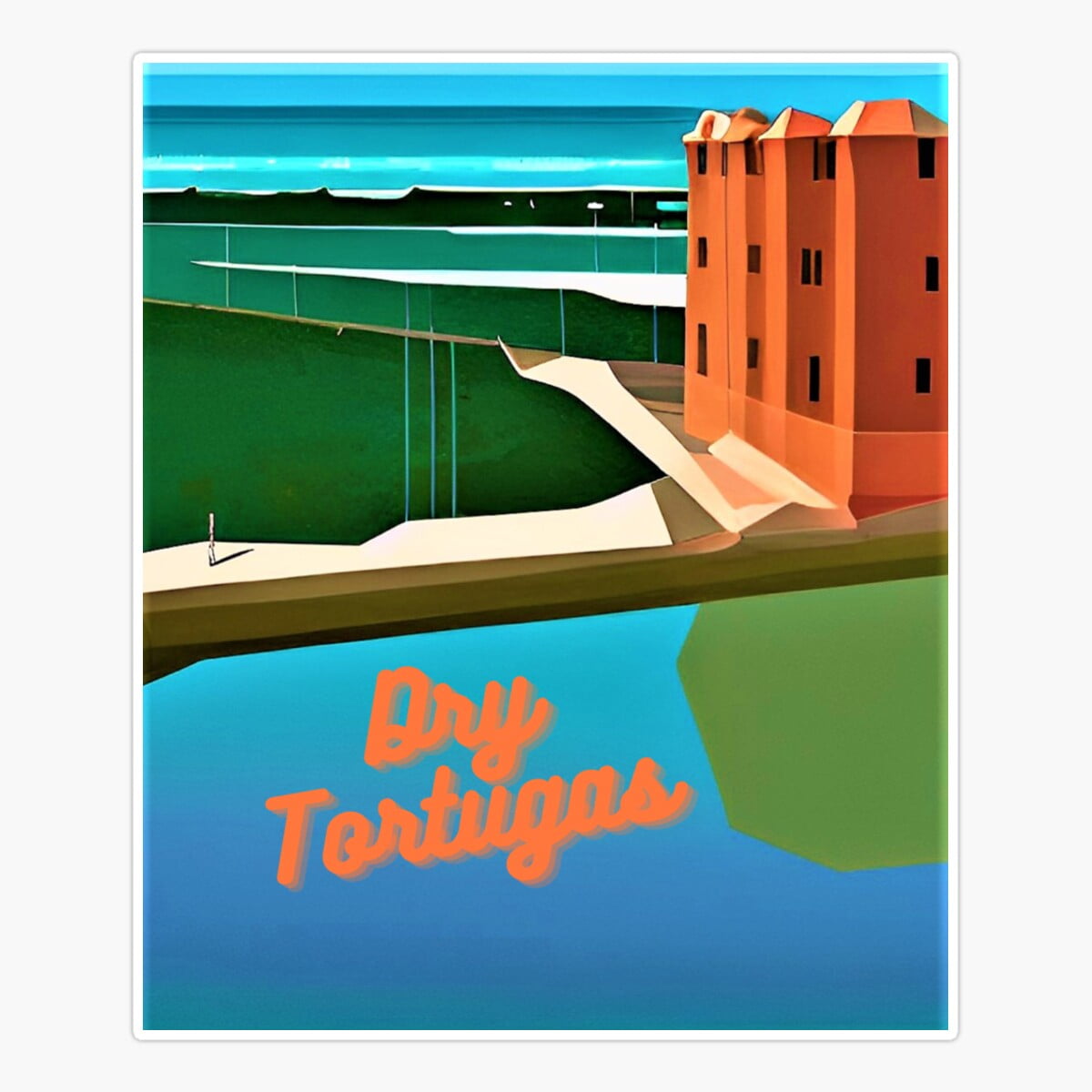 Maneki Dry Tortugas National Park Ii Sticker, Phone Decal Water Bottle ...