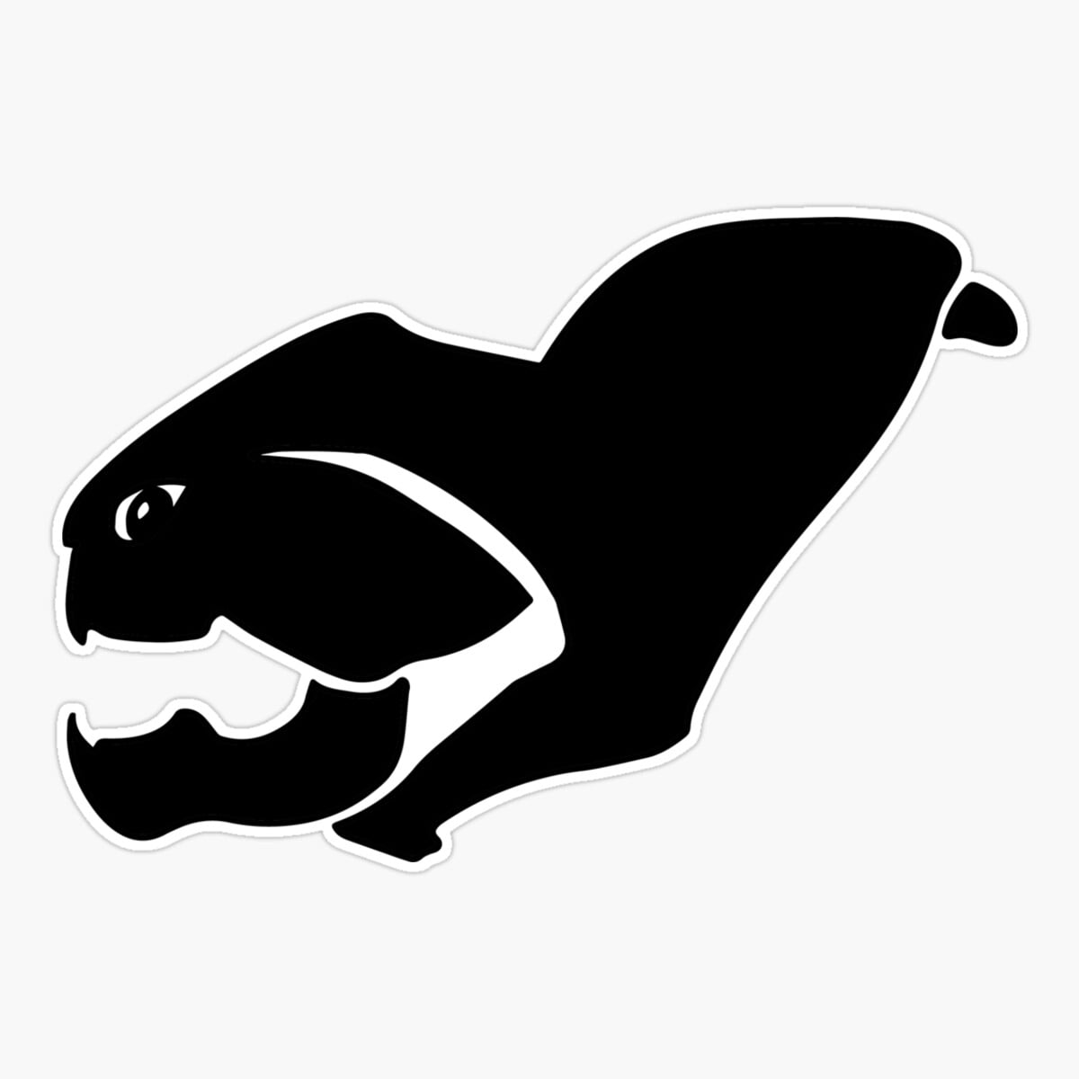 Maneki Dunkleosteus Skull - Black Er, Phone Decal Water Bottle Stickers ...