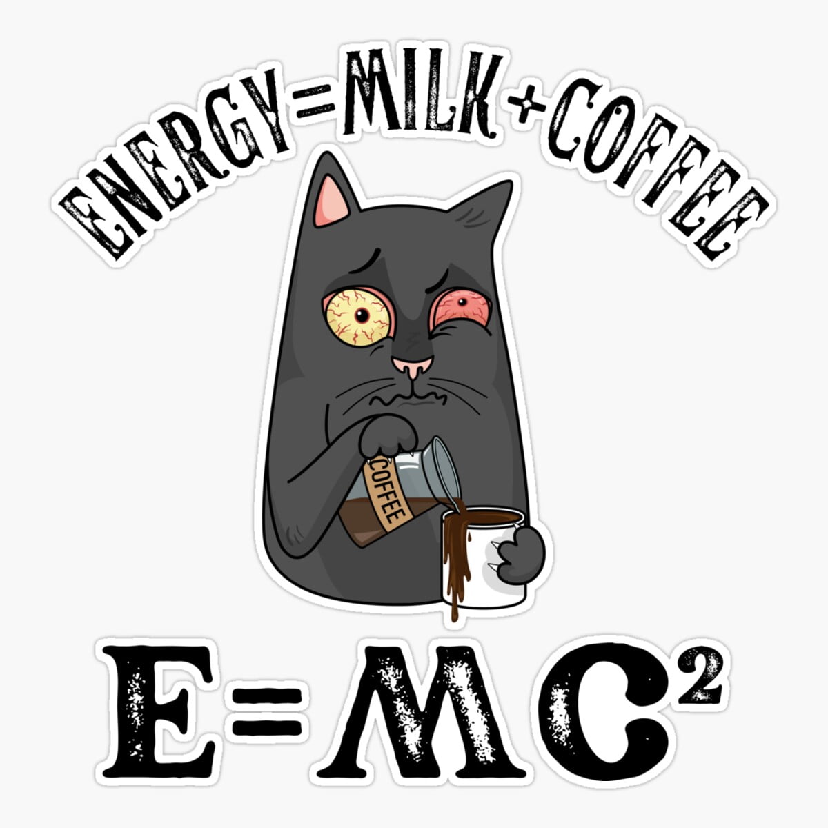 Maneki E=Mc2 Funny Physics Joke For Cat And Coffee Lovers Who Love ...