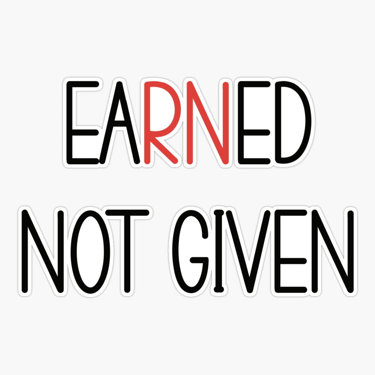 Maneki Earned Not Given Er, Phone Decal Water Bottle Stickers Car ...