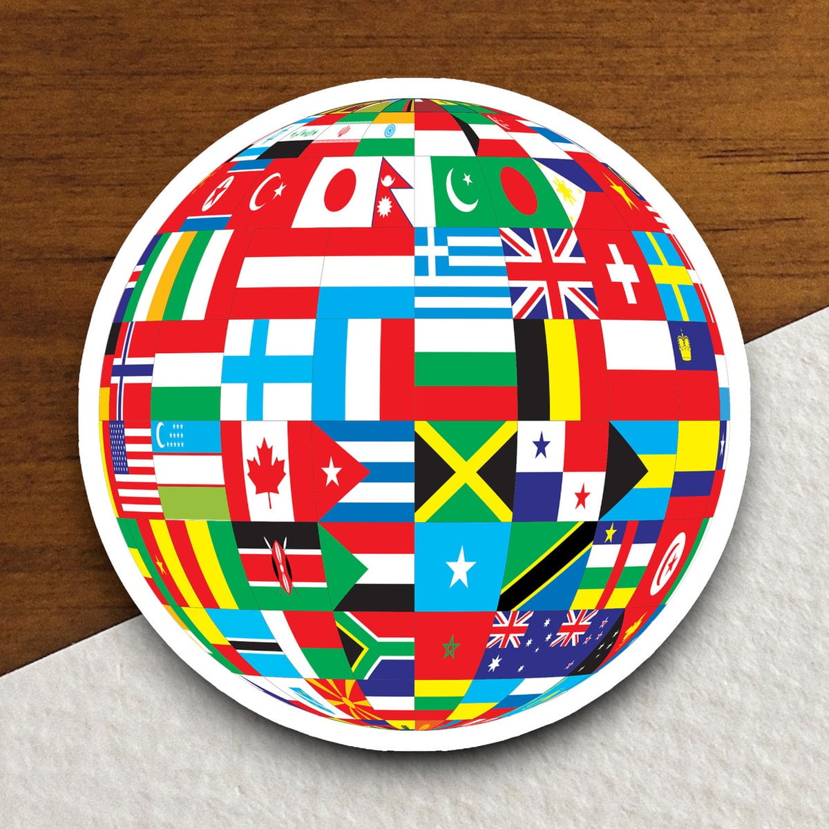 Maneki Earth Flags Sticker, Country Symbols, Decal For Laptopss And ...
