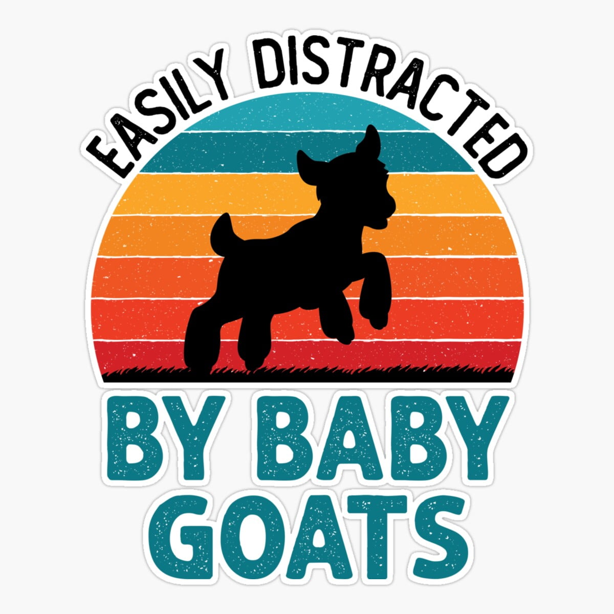 Maneki Easily Distracted By Baby Goats Cute Goat Farmer Er, Phone Decal ...