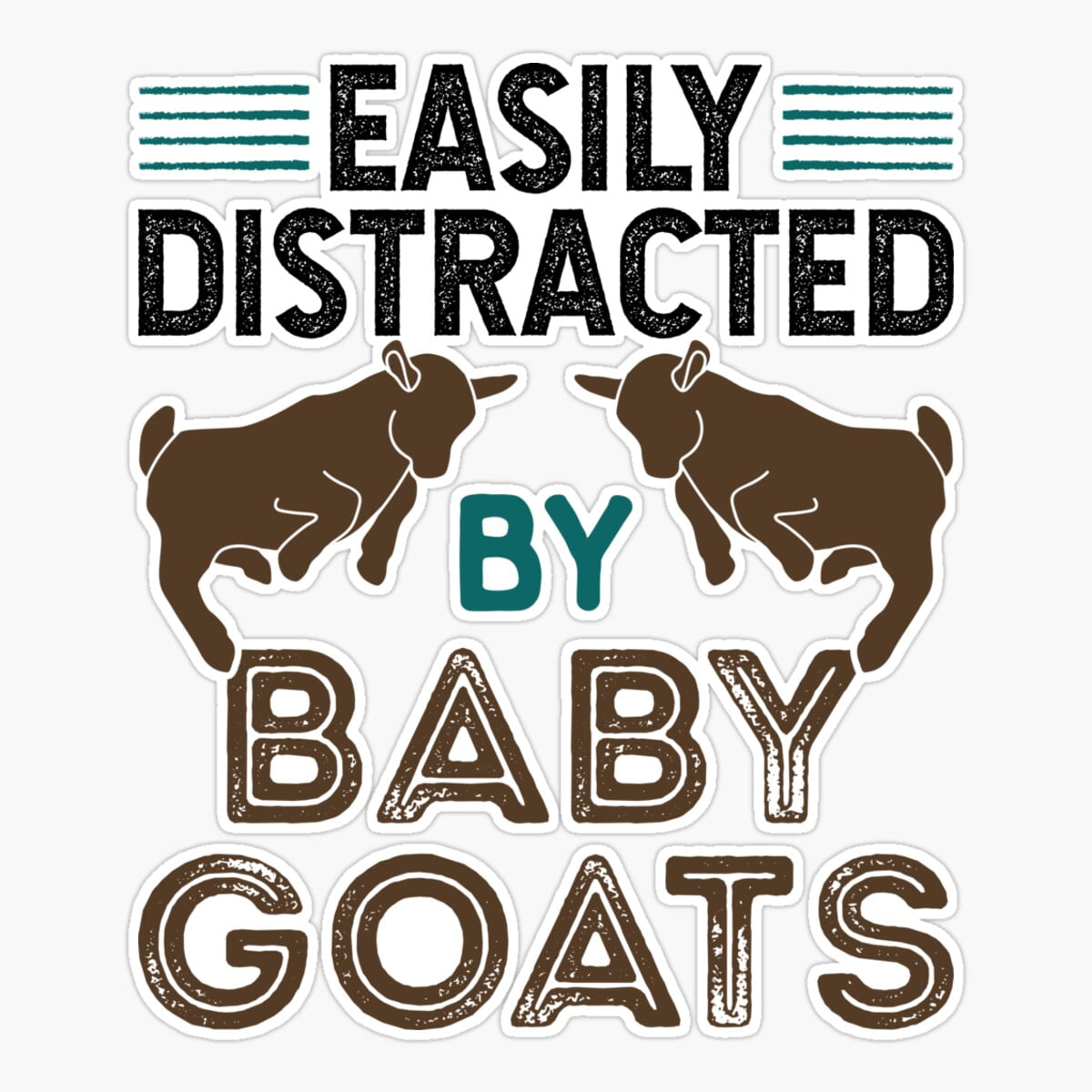 Maneki Easily Distracted By Baby Goats Er, Phone Decal Water Bottle ...