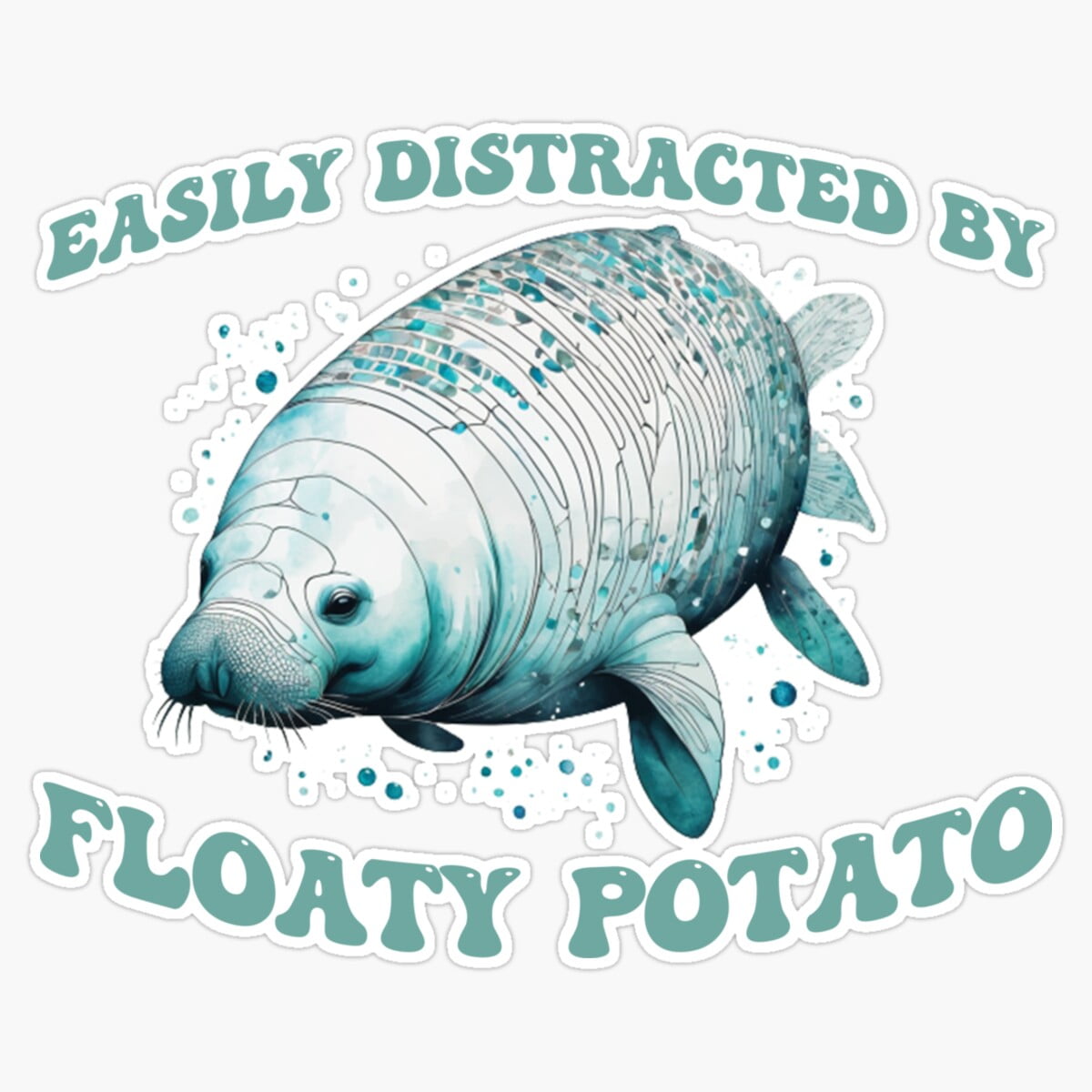 Maneki Easily Distracted By Floaty Potato Er, Phone Decal Water Bottle ...