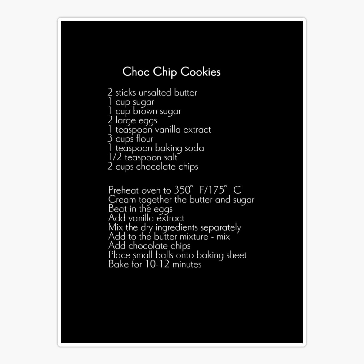 Maneki Easy Choc Chip Cookies Sticker, Phone Decal Water Bottle ...