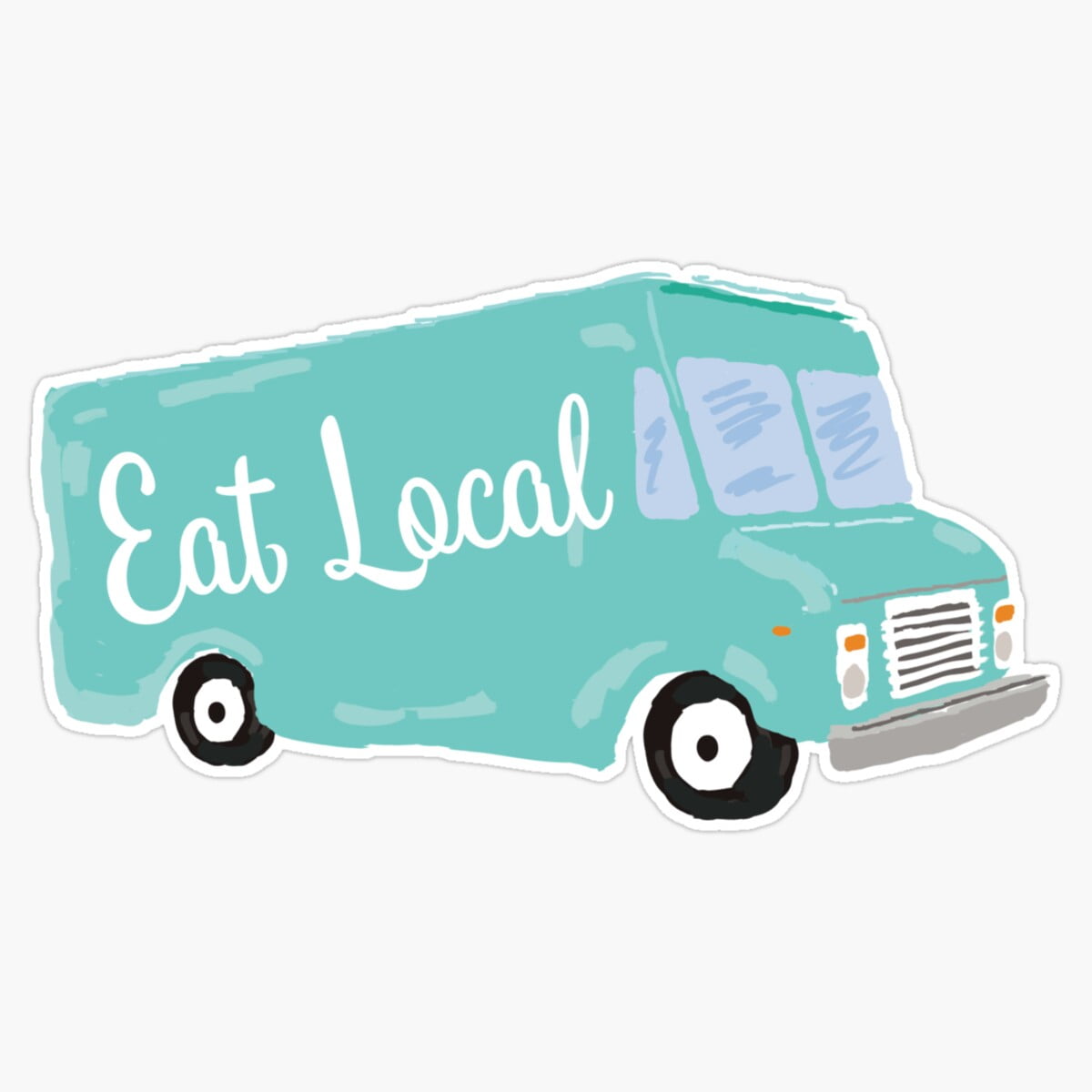 Maneki Eat Local Teal Blue Food Truck Er, Phone Decal Water Bottle ...