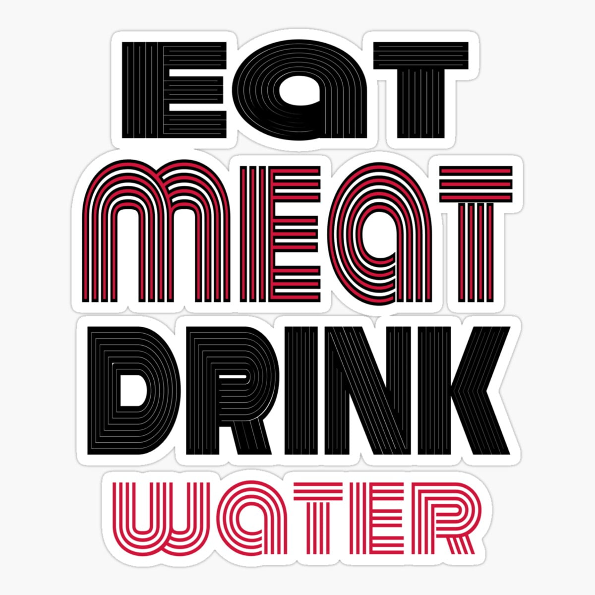 Maneki Eat Meat Drink Water Er, Phone Decal Water Bottle Stickers Car ...