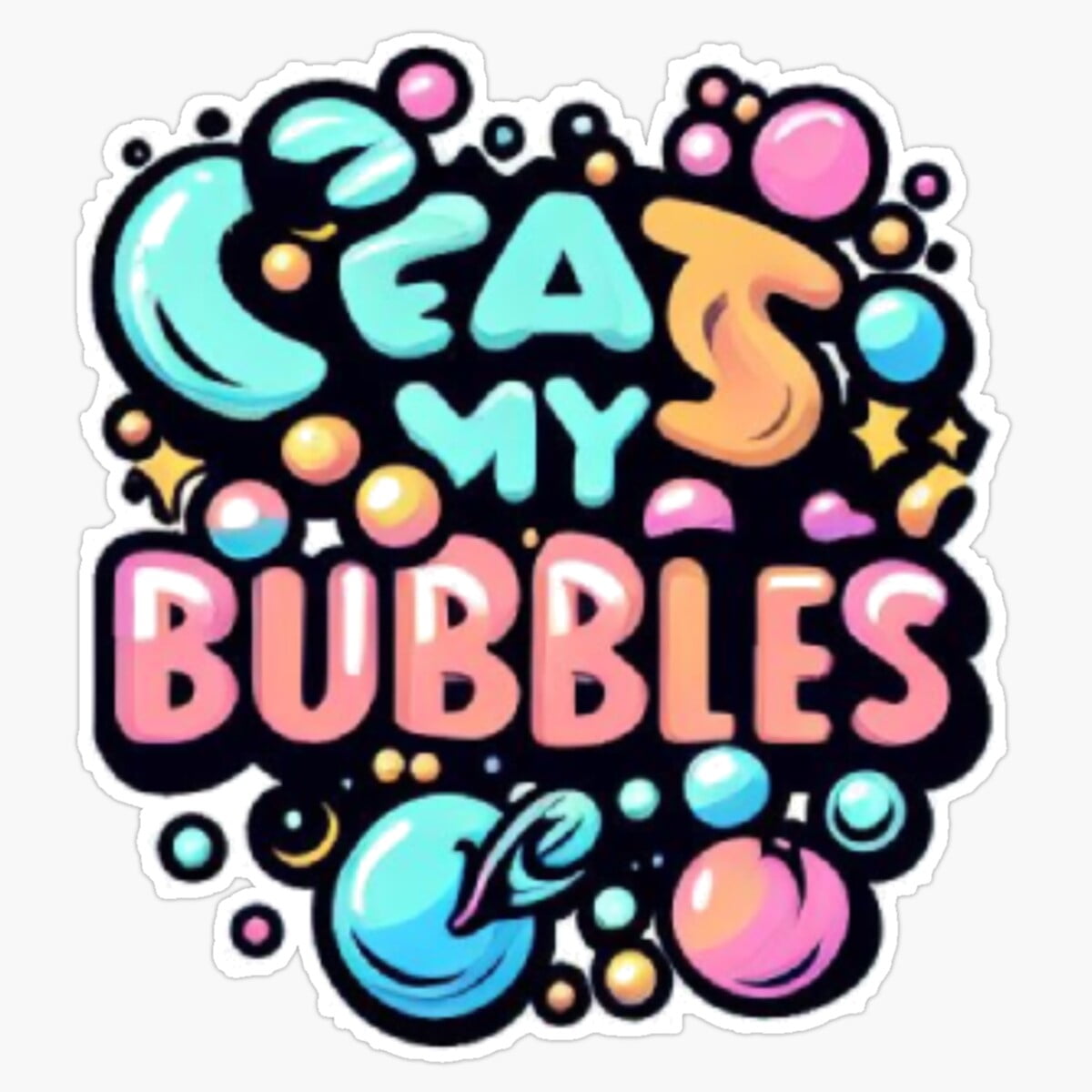 Maneki Eat My Bubbles Er, Phone Decal Water Bottle Stickers Car Decals, Funny Birthday Gift ...