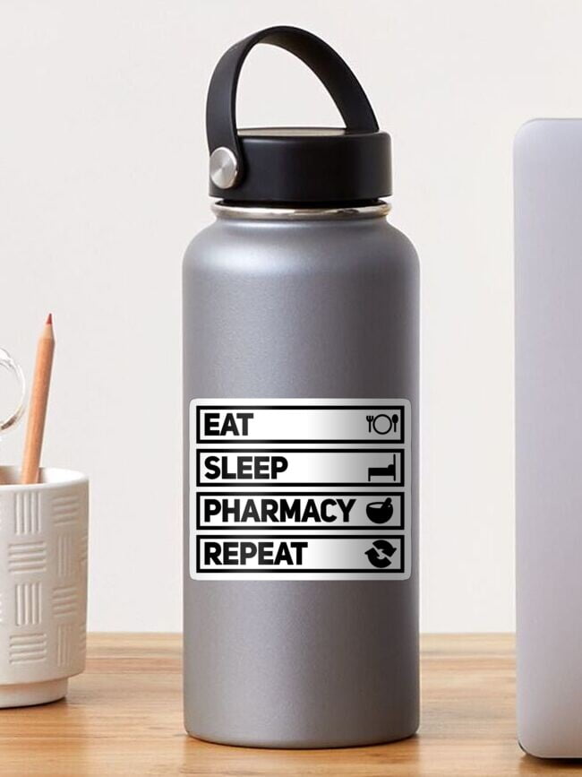 Maneki Eat Sleep Rx Repeat Sticker, Phone Decal Water Bottle Stickers ...