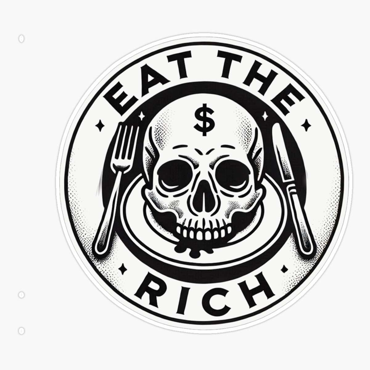 Maneki Eat The Rich Plate Er, Phone Decal Water Bottle Stickers Car ...