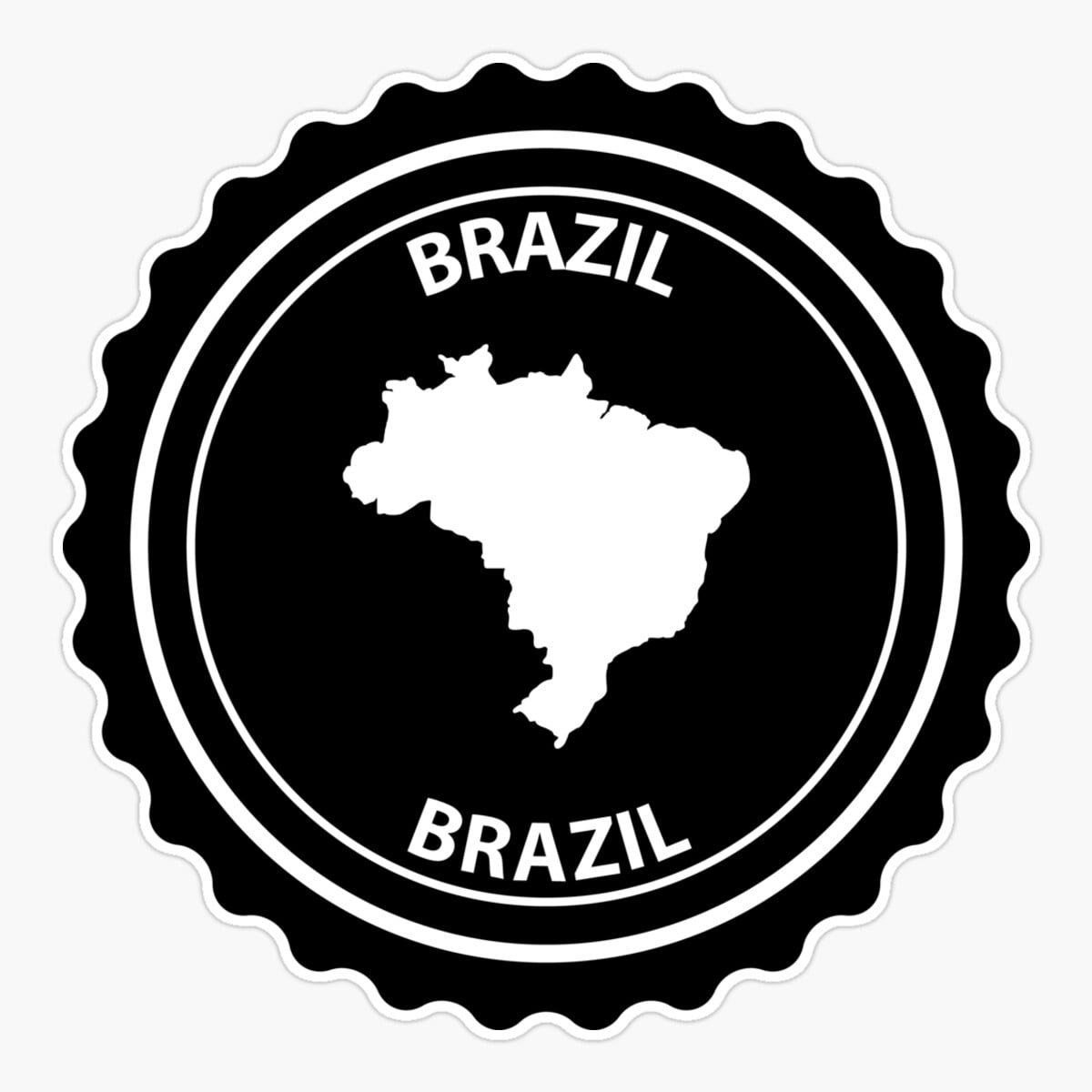 Maneki Ederative Republic O Brazil Stamp Sticker, Phone Decal Water ...