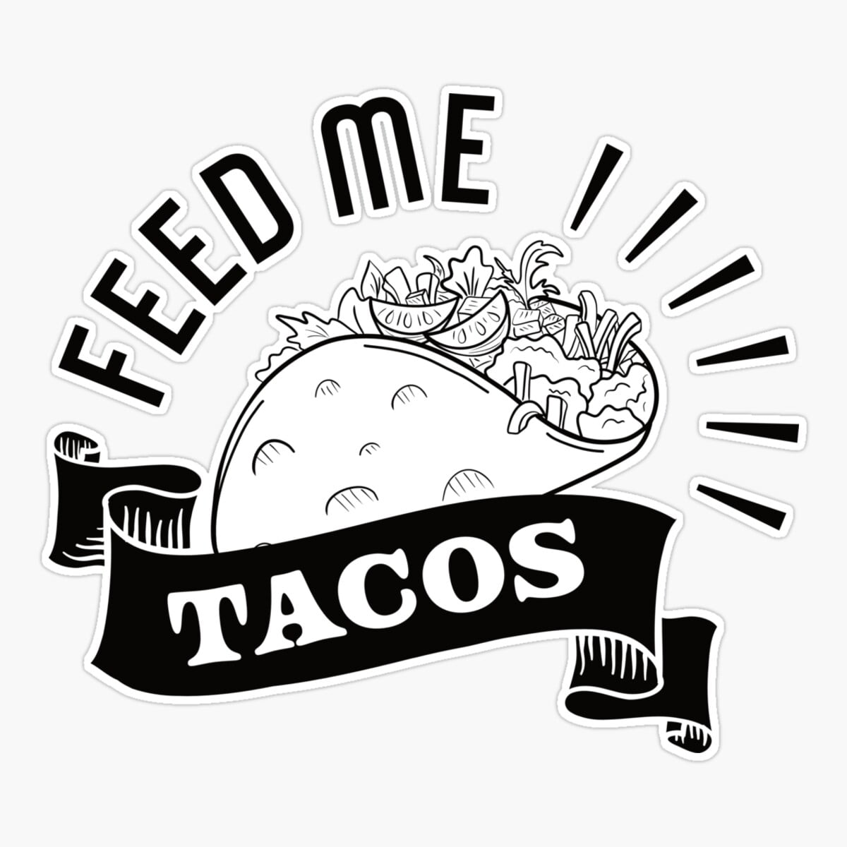 Maneki Eed Me Tacos Sticker, Phone Decal Water Bottle Stickers Car ...