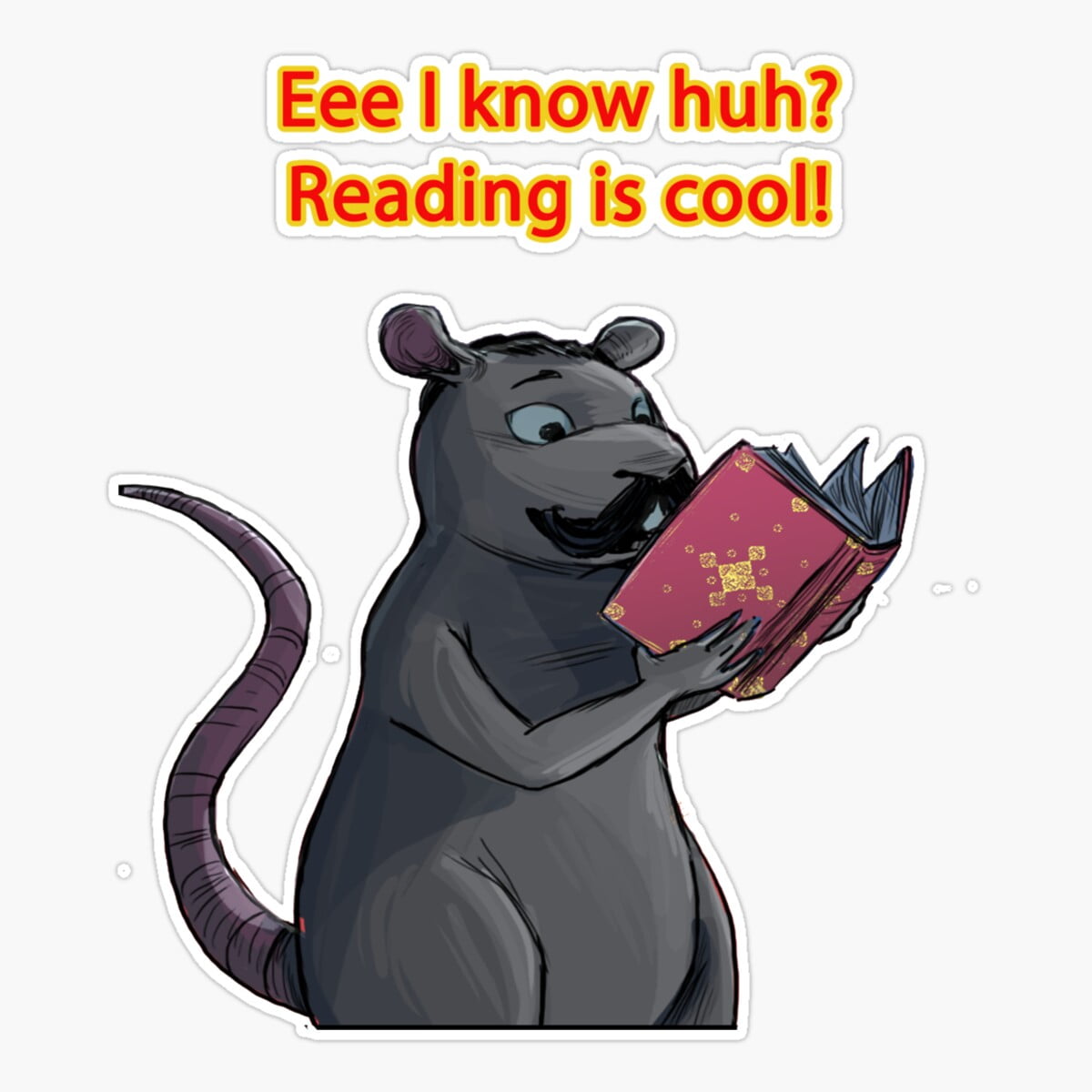 Maneki Eee I Know Huh? Reading Is Cool! Sticker, Phone Decal Water ...